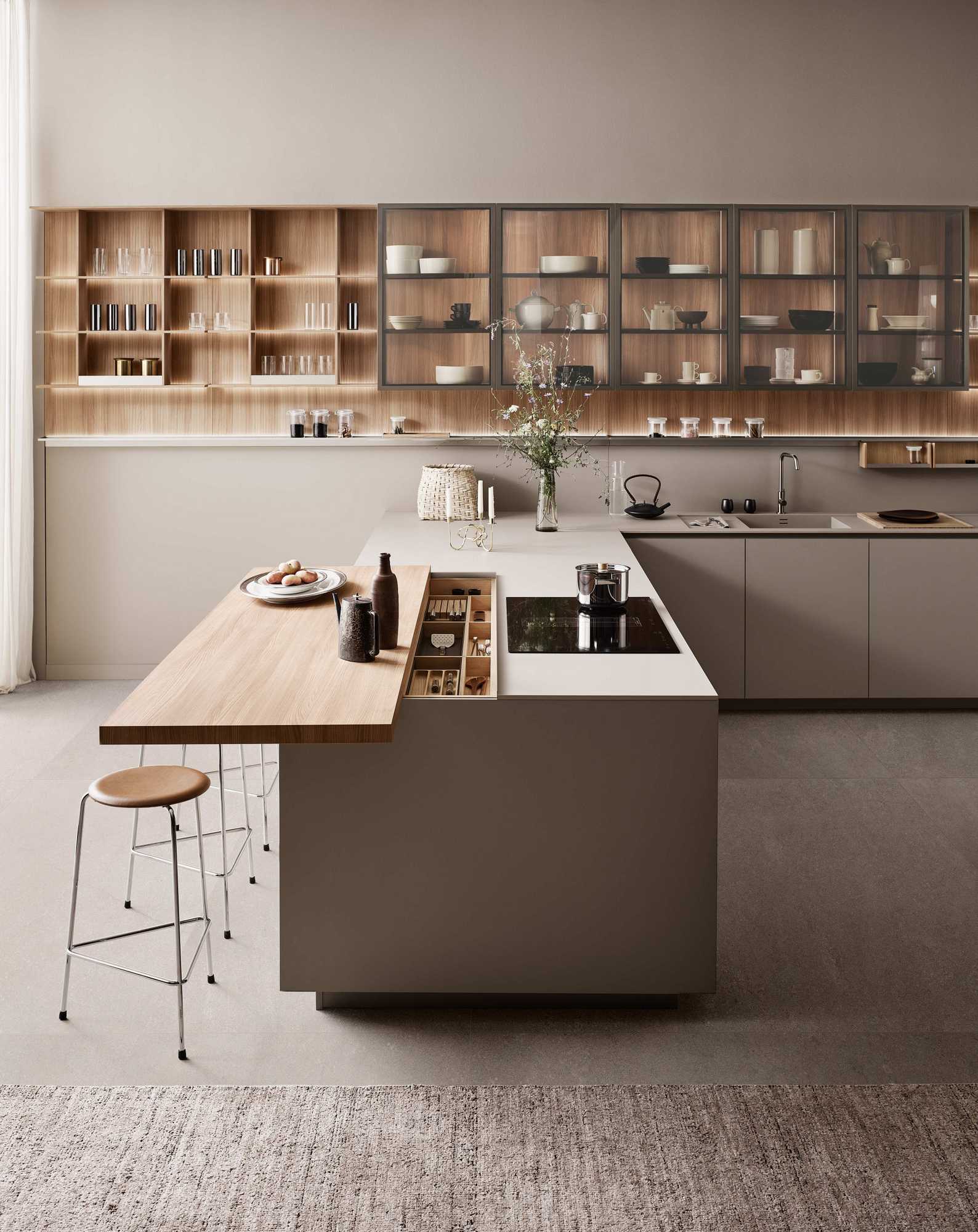 SIGN Kitchen with peninsula By ERNESTOMEDA | design Giuseppe Bavuso