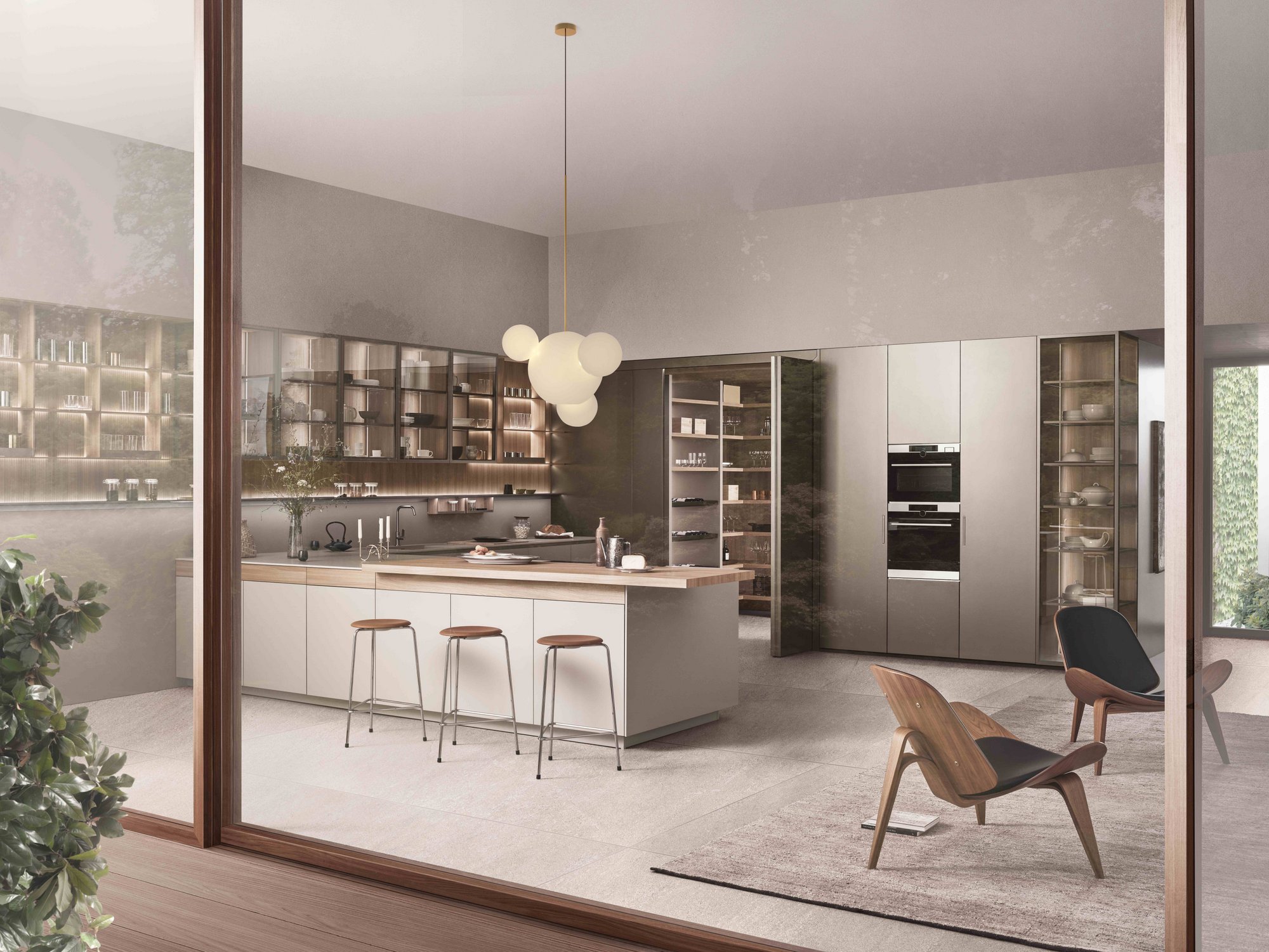 SIGN Kitchen with peninsula By ERNESTOMEDA | design Giuseppe Bavuso