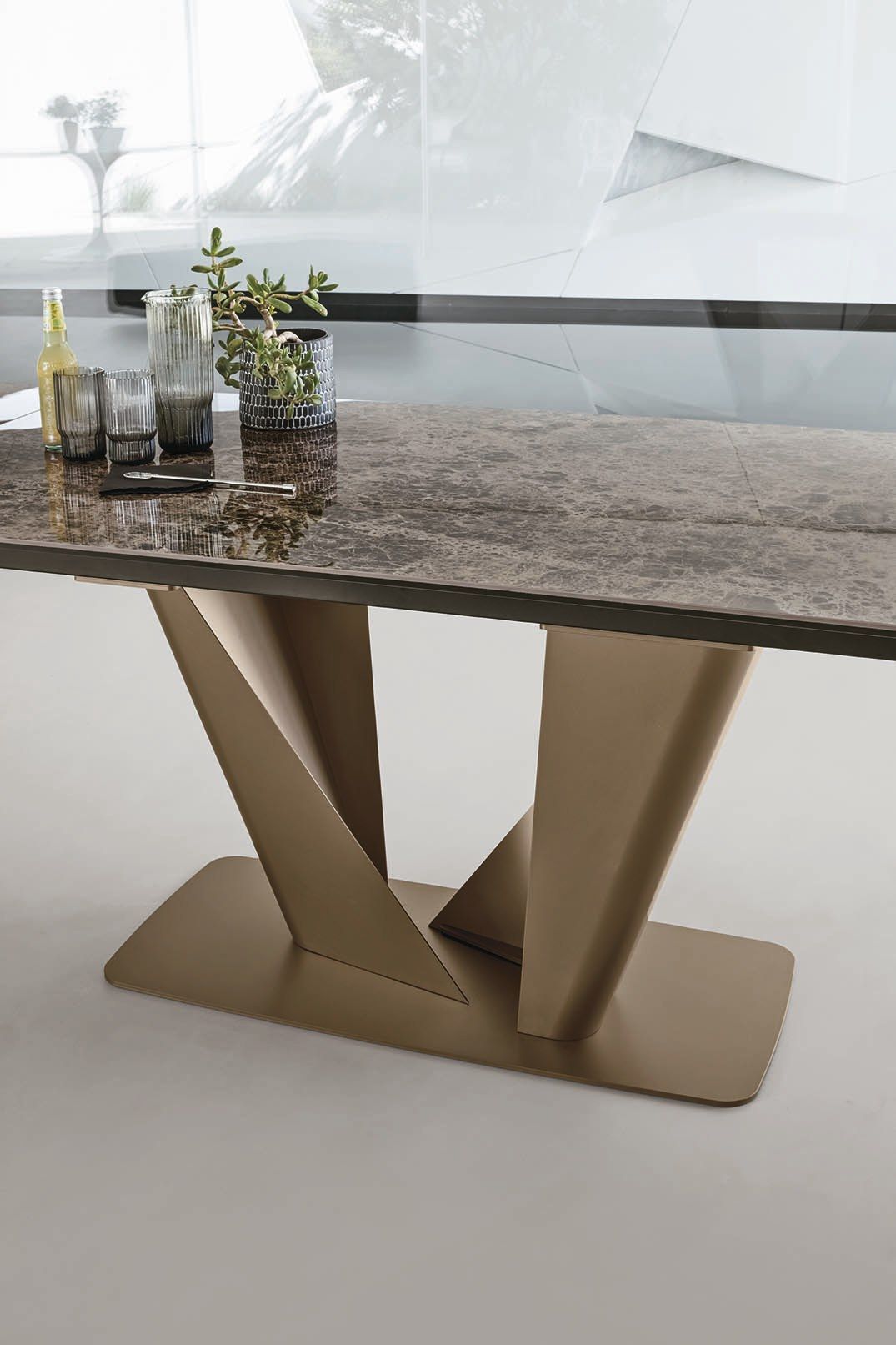 SILVER | Mesa de cerámica Mesa extensible rectangular de cerámica By Sedit