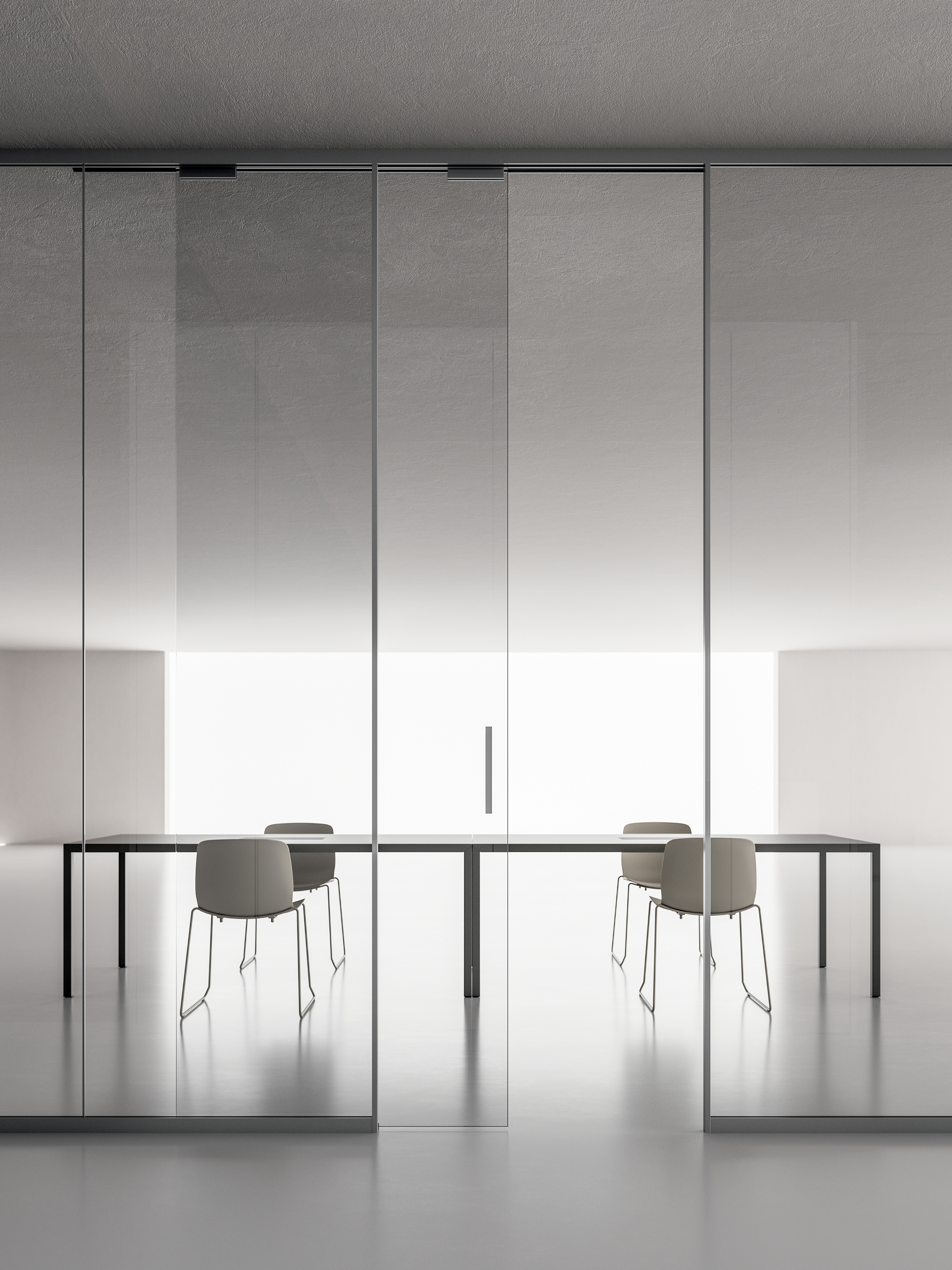 SINGLE GLASS | Sliding movable wall By DVO
