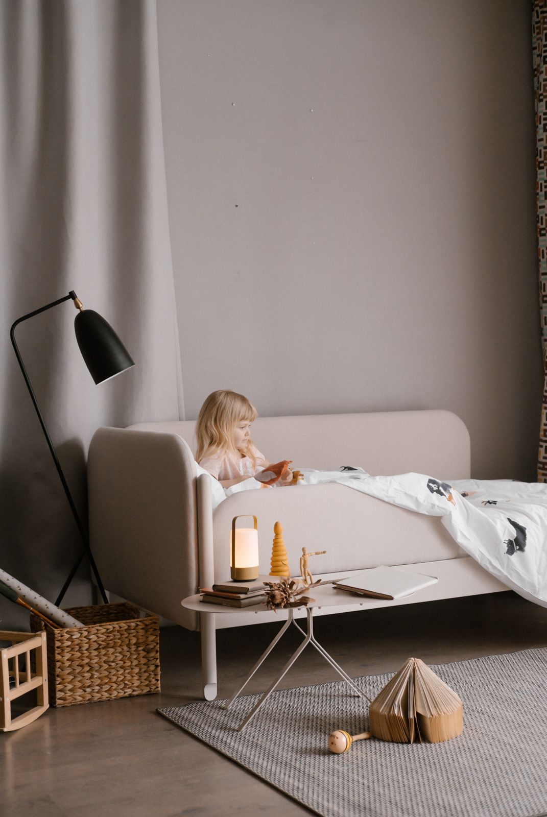 Upholstered birch kids single bed with upholstered headboard SINGLE By ...