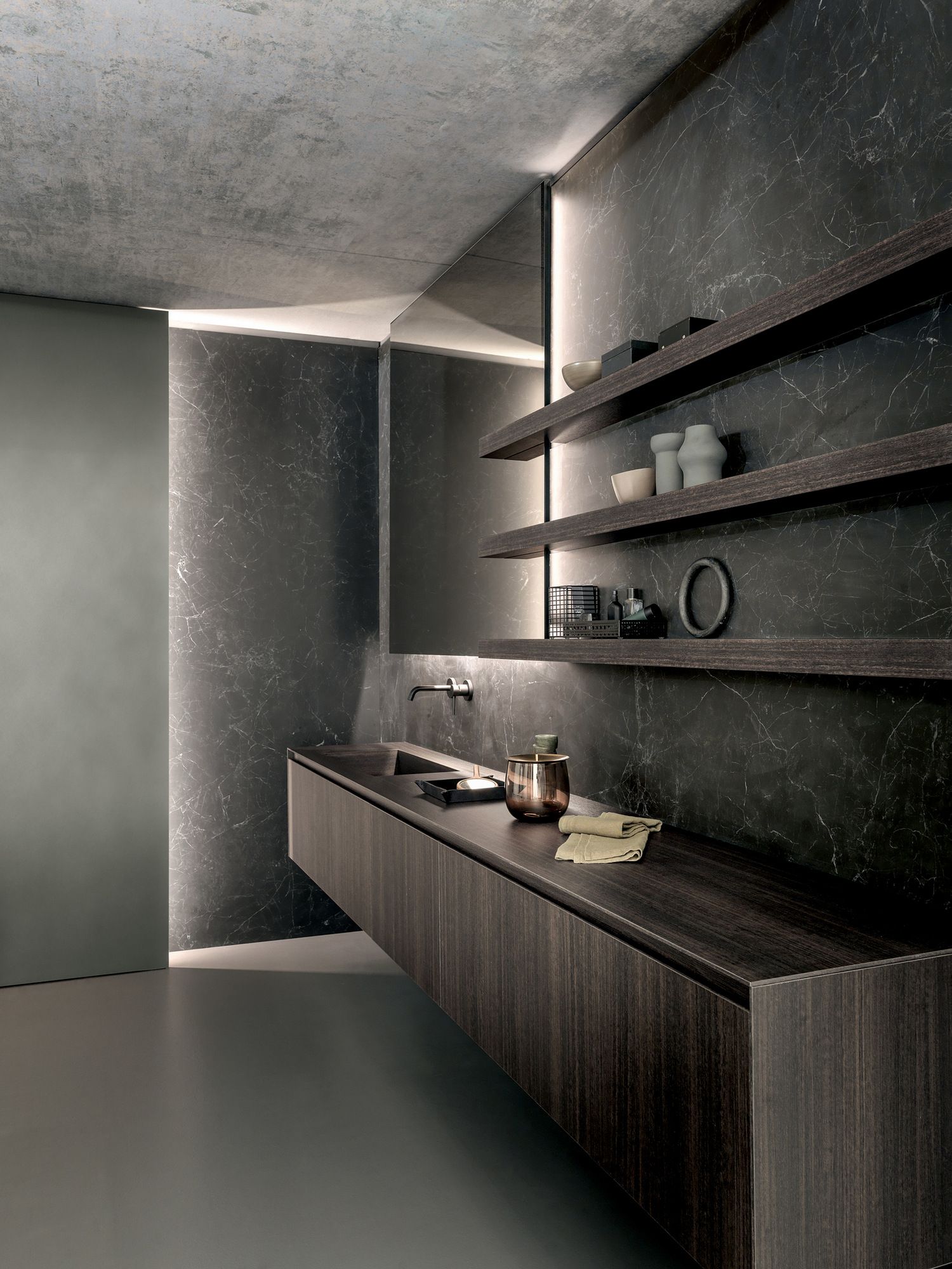 SKILL | Laminate bathroom furniture set Skill Collection By MODULNOVA