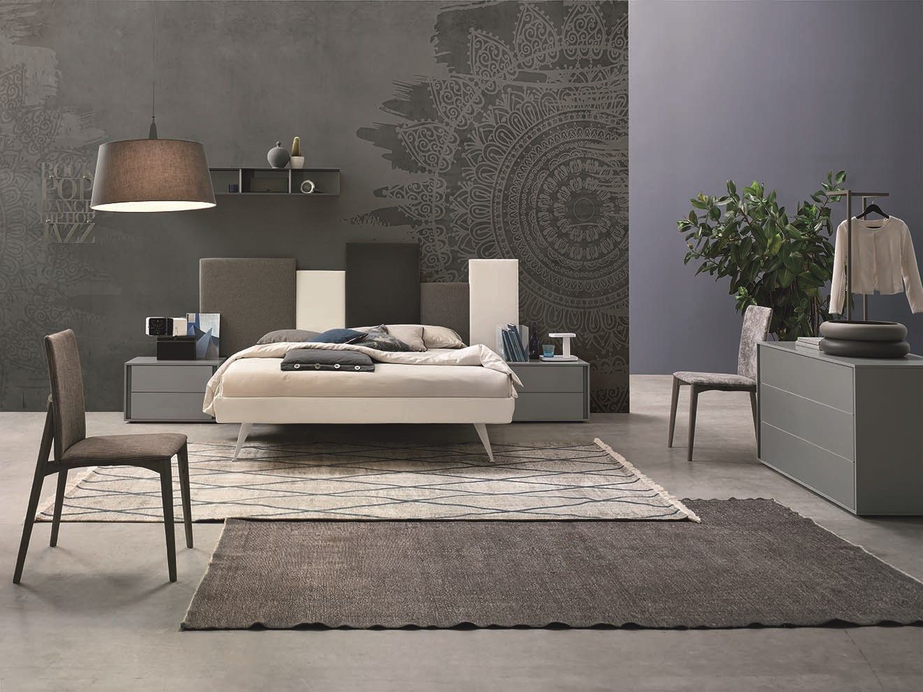 SKYLINE | Bed with upholstered headboard By Tomasella