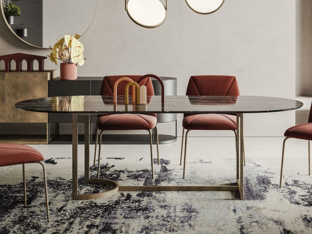 Oval ceramic dining table SLICE By Ronda Design design STUDIO 28