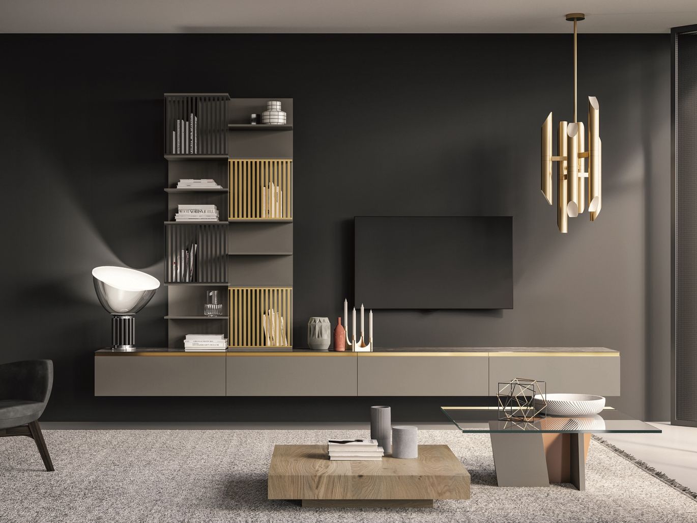 Mueble modular de pared montaje pared lacado SLIM UP 09 Colección Slim ...