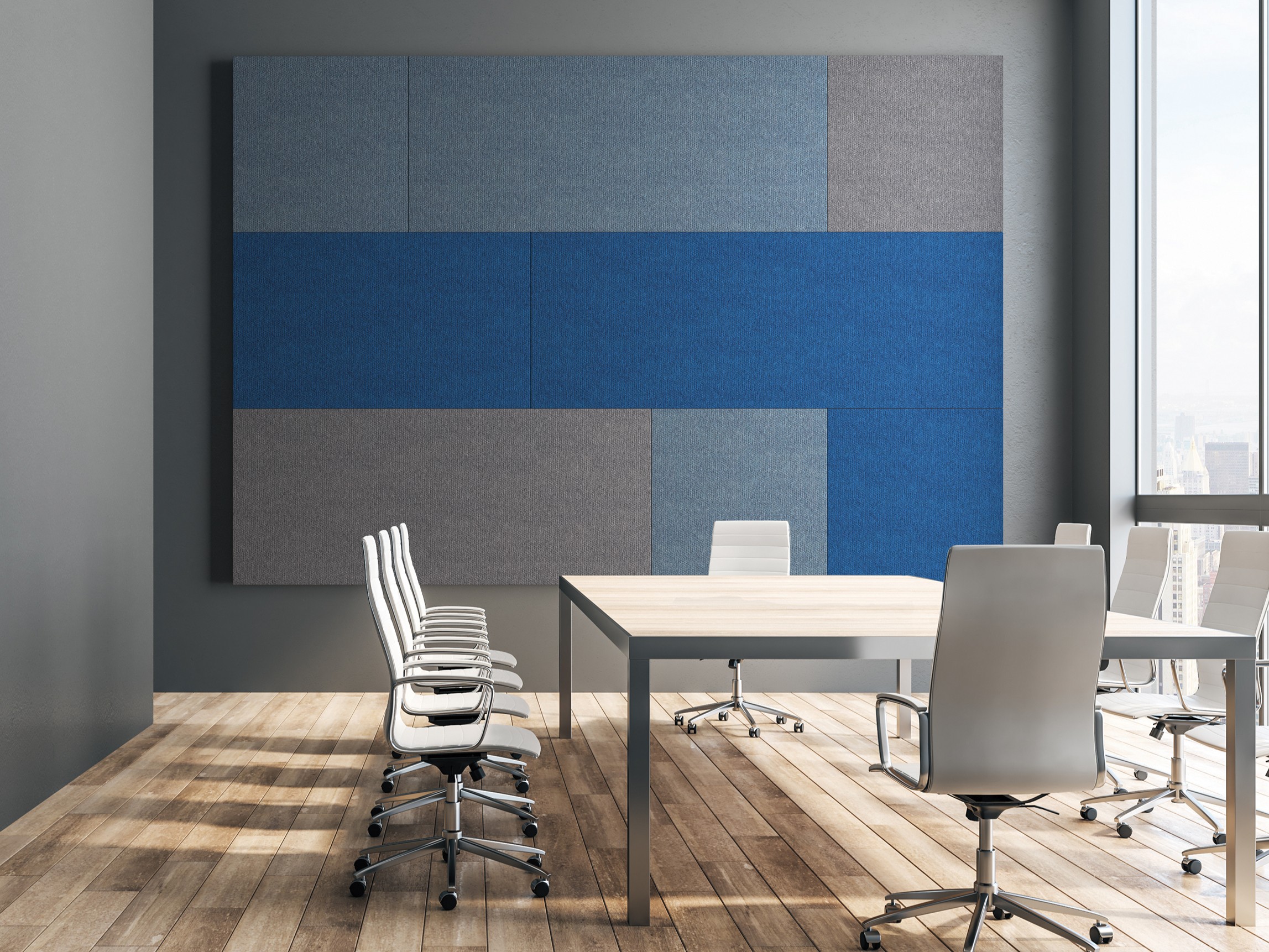 Fabric Acoustic wall panel SNOWCUSTOM By Caimi Brevetti