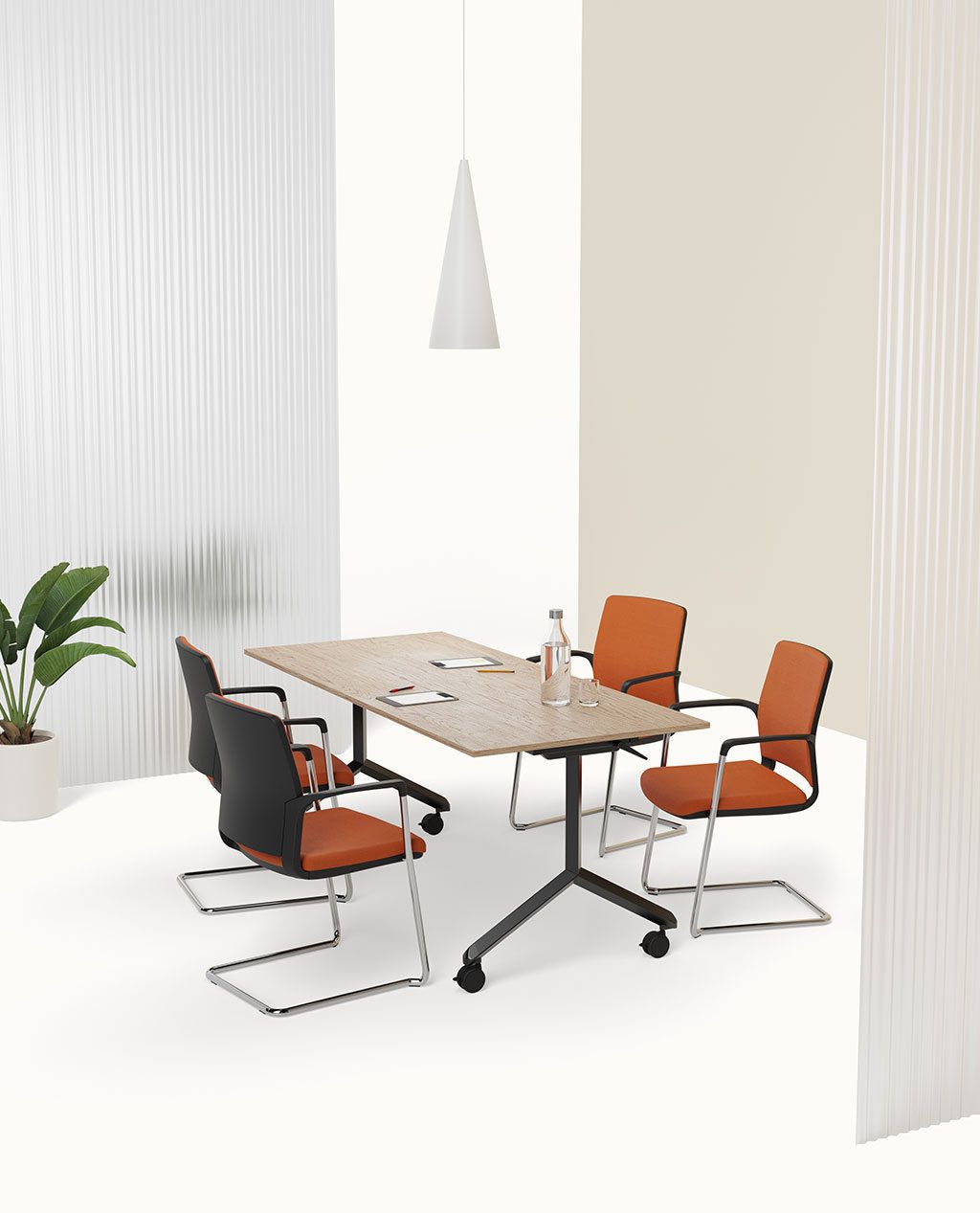 Office desk with flip-top with electrical outlets SOCRATE By IBEBI