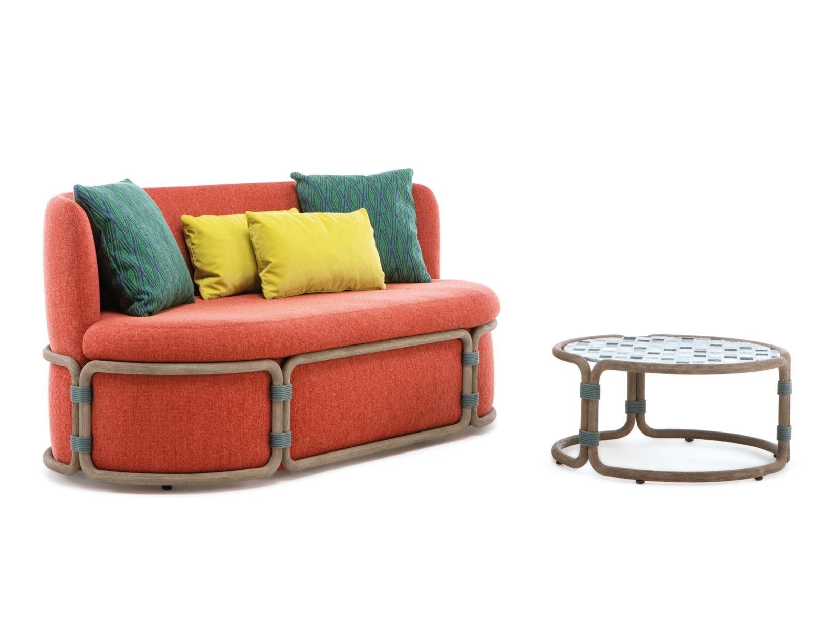 ROTIN 2 seater fabric sofa By Ethimo | design Zanellato/Bortotto