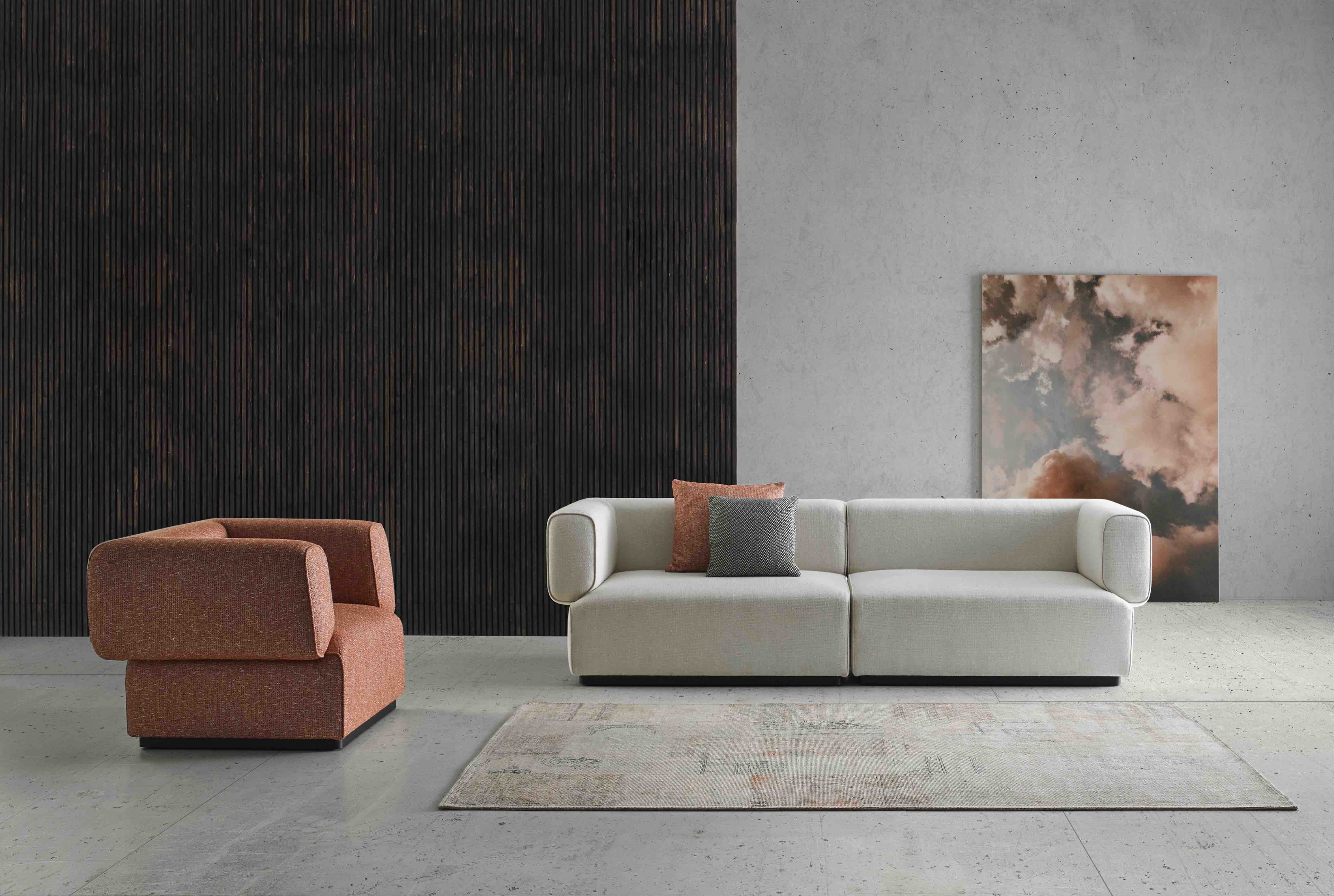 HUG Sectional modular fabric sofa By Lebom | design Francesc Rifé