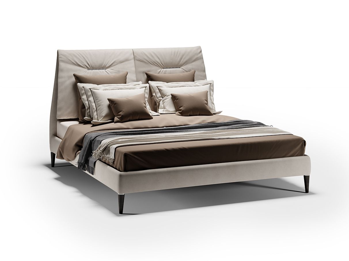 SOFT Leather bed with high headboard By Reflex | design Riccardo Lucatello