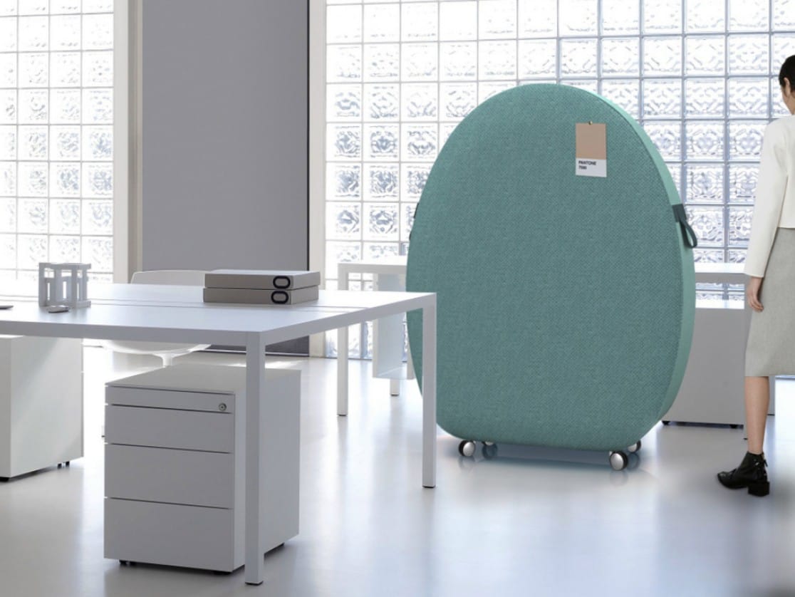 Sound absorbing office screen with casters SOFT SOUND By Marine Peyre ...