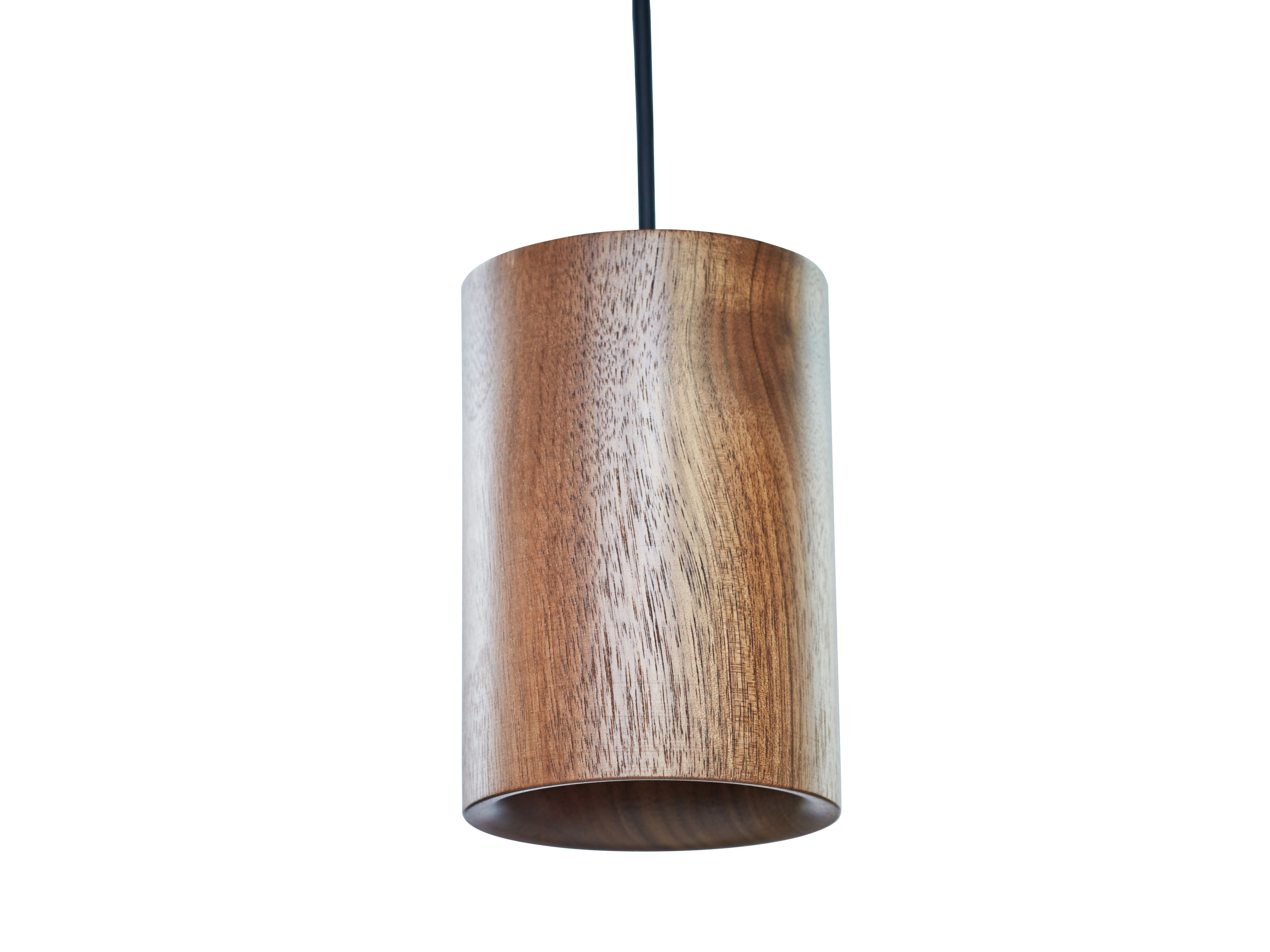 SOLID CYLINDRICAL LED dimmable walnut pendant lamp By Case