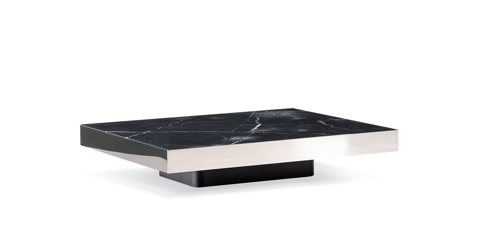 SOLID STEEL Low marble coffee table By Minotti | design Rodolfo Dordoni