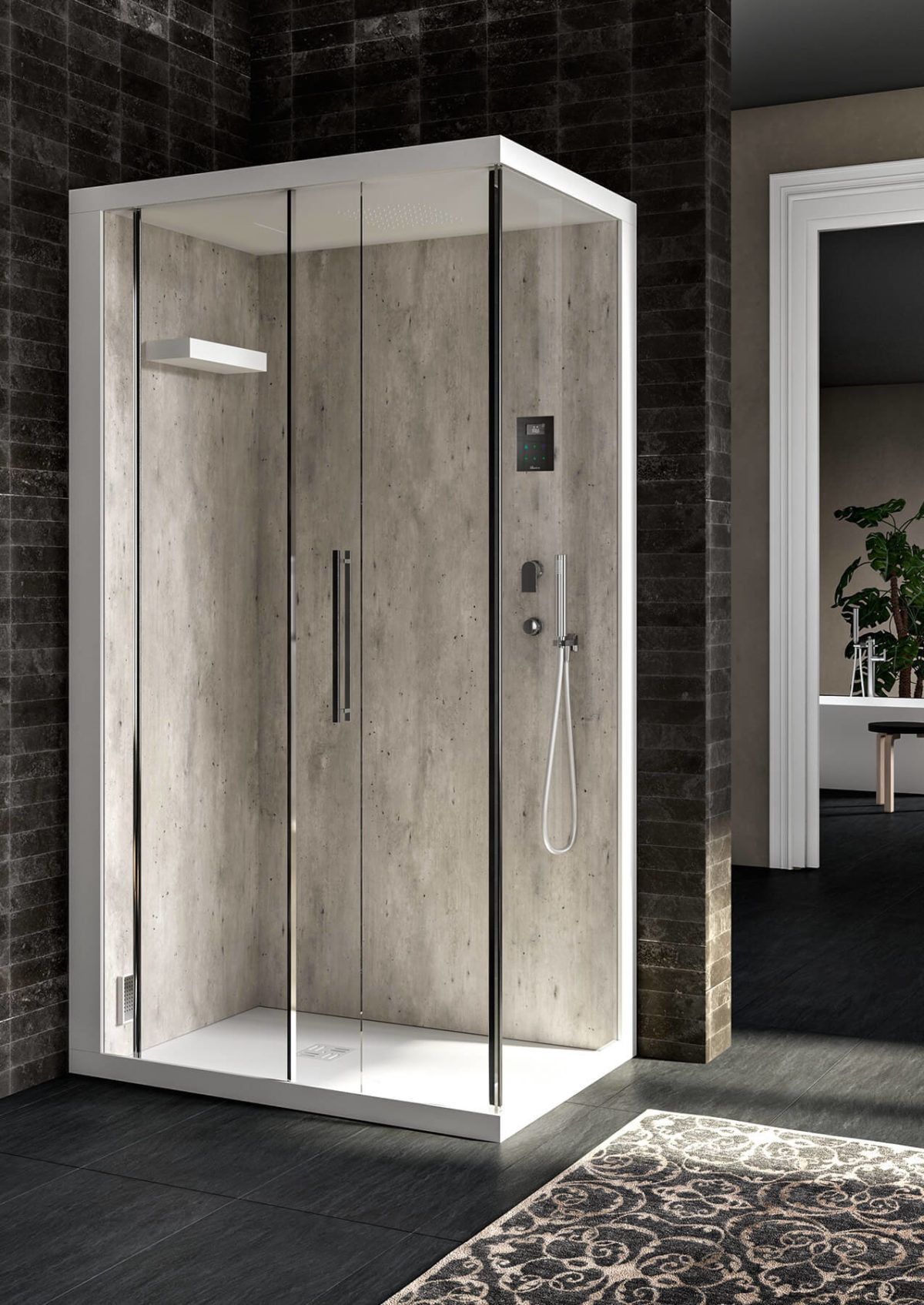 SOREHA Multifunction corner steam shower cabin By Albatros
