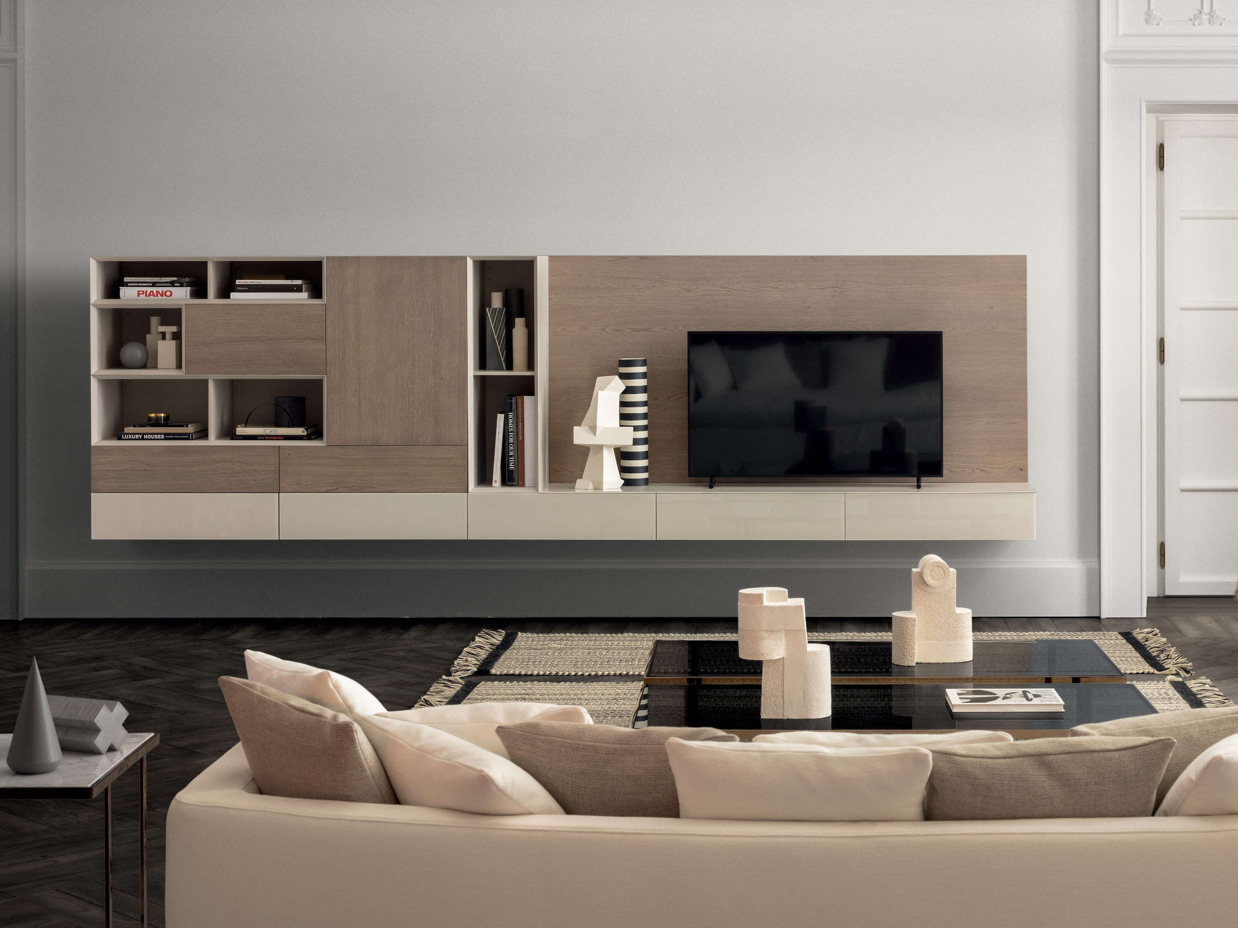 Sectional wooden storage wall SPAZIO 06 Spazio Collection By PIANCA