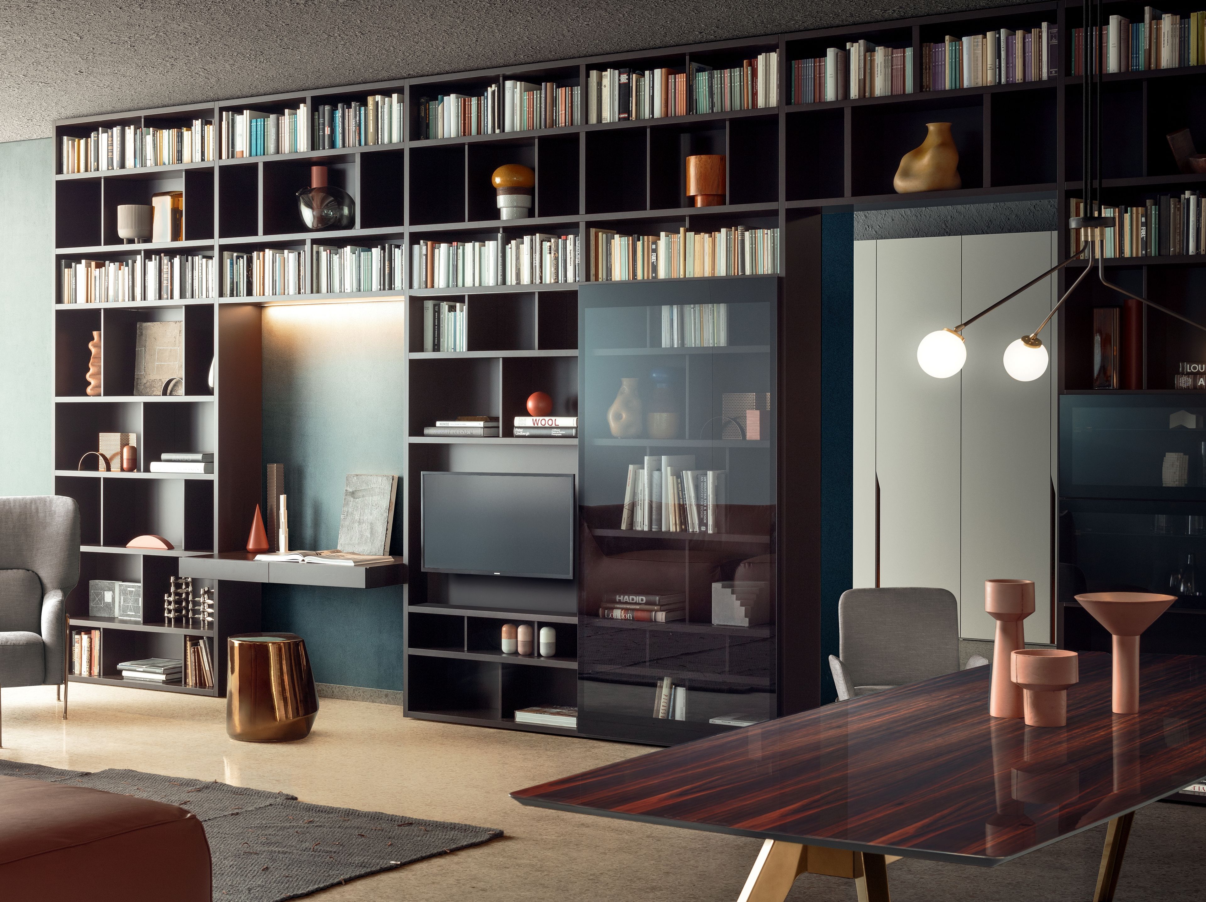 SPAZIOTECA | Bookcase with secretary desk Bookcases Collection By PIANCA