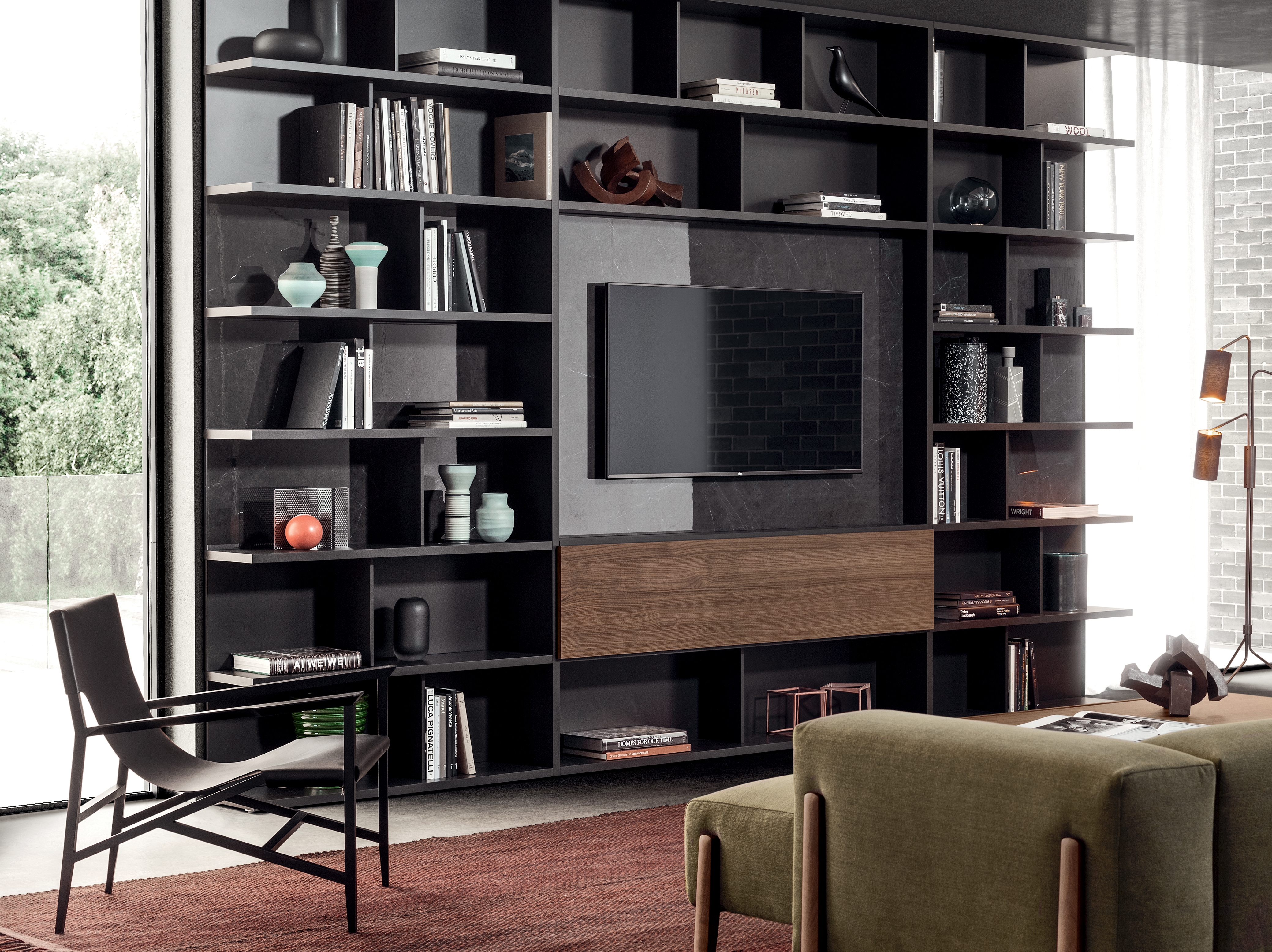 SPAZIOTECA Sectional wooden bookcase By Pianca