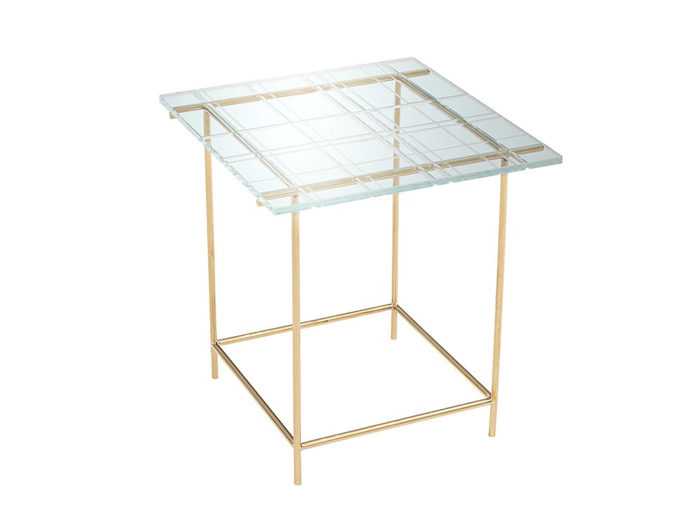 GRASSI Square glass side table By HC28 | design Sebastian Herkner
