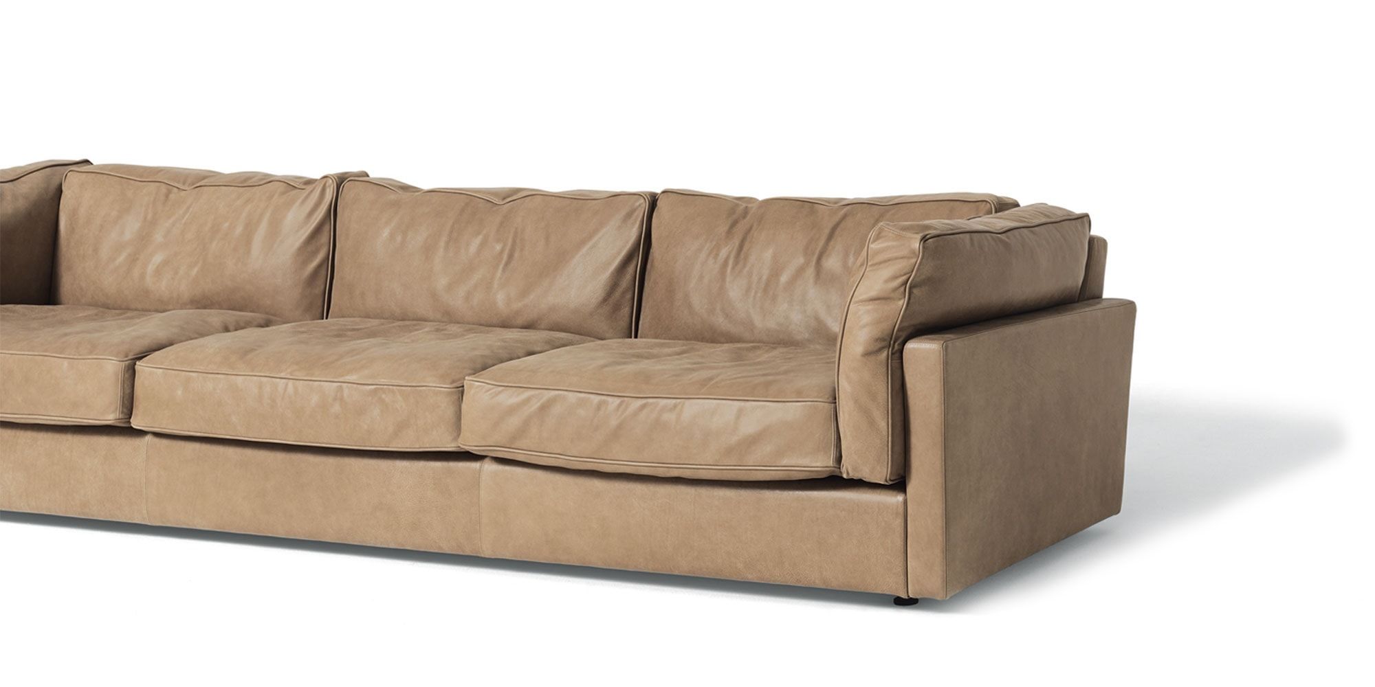 3 seater leather sofa SQUARE GROUND By DE PADOVA