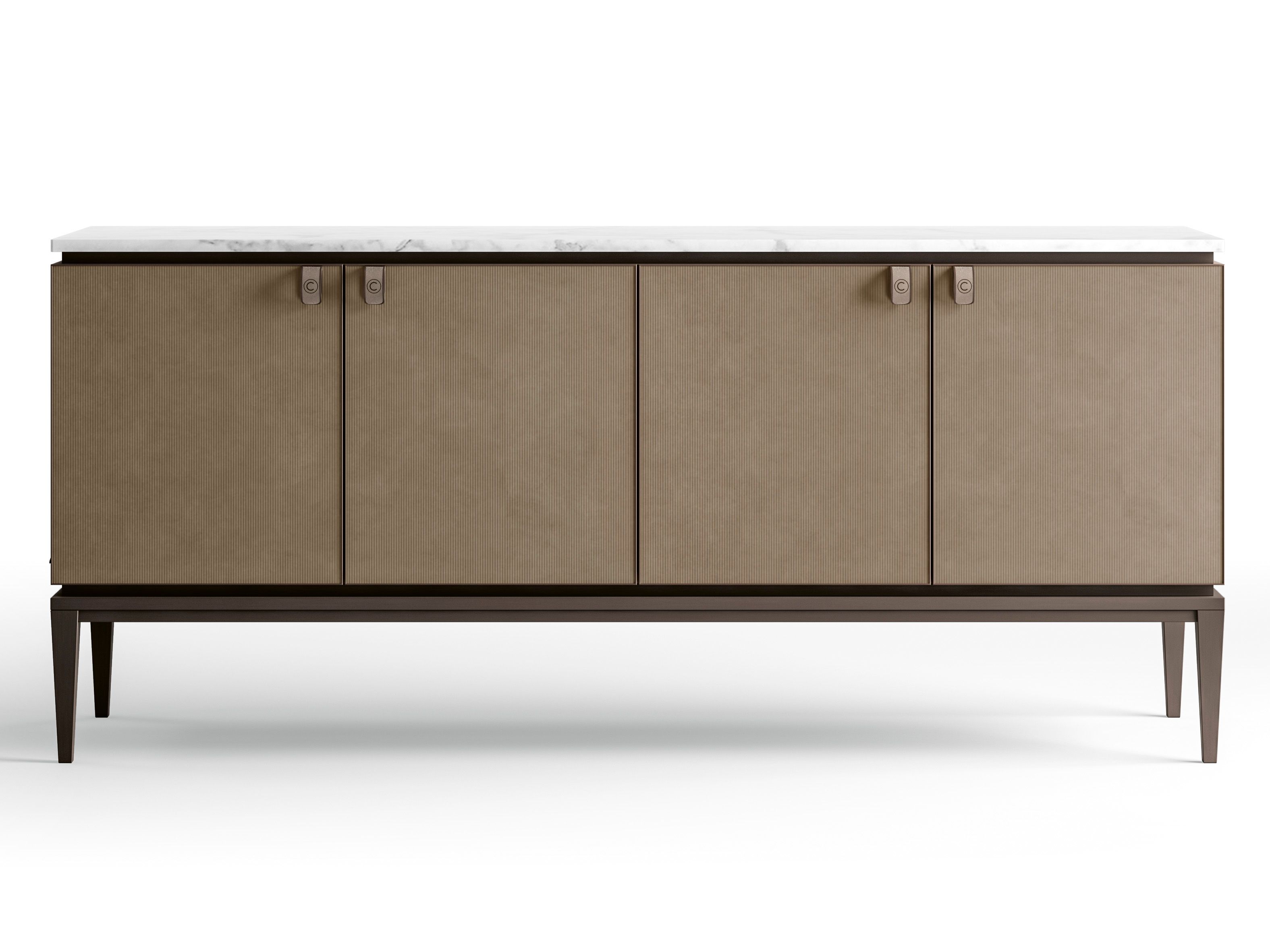 STARLIGHT Marble and tanned leather sideboard with doors By CPRN HOMOOD ...