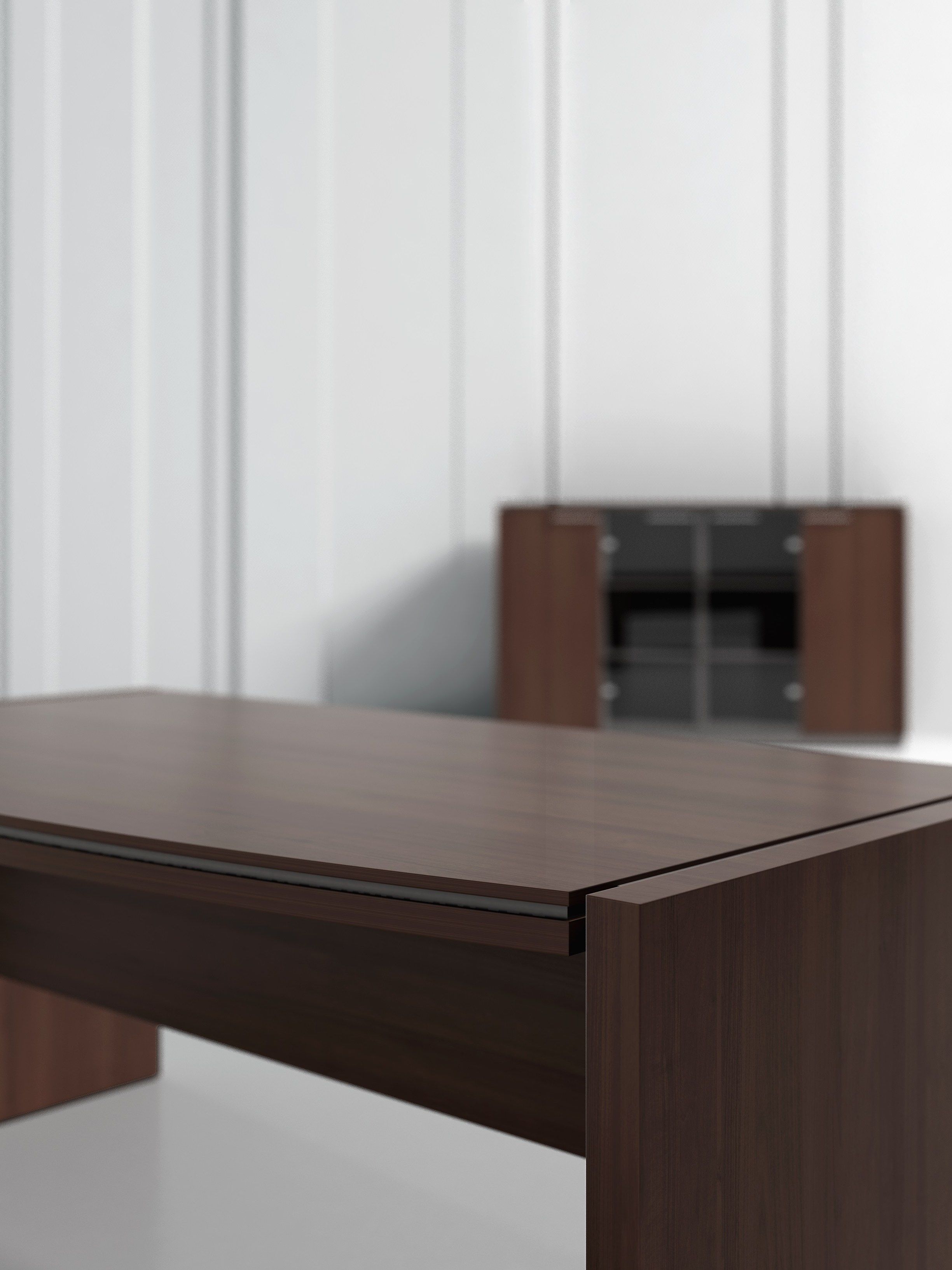 Rectangular melamine-faced chipboard office desk STATUS | Rectangular ...