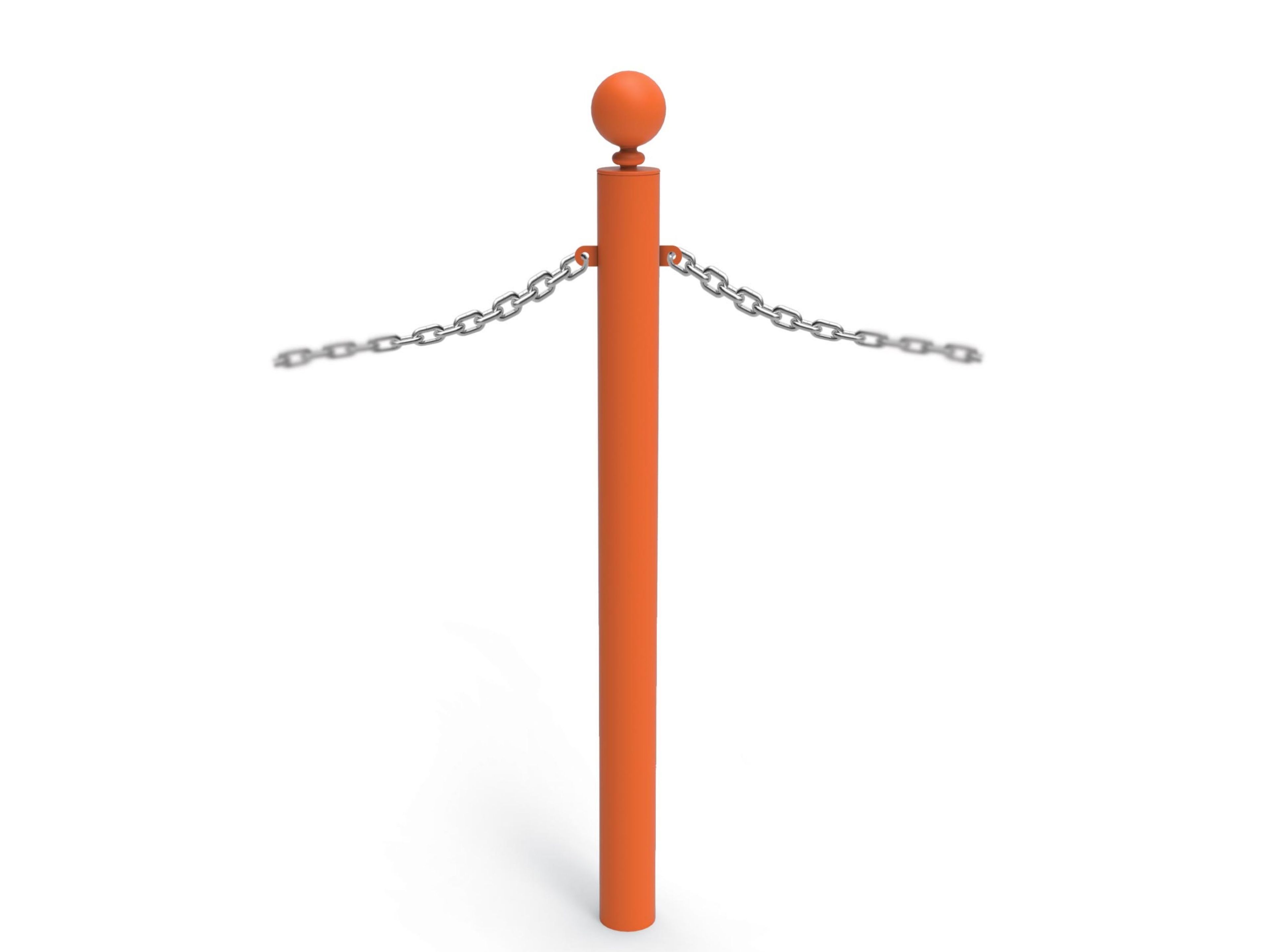 Fixed steel bollard post with chains STILUS By City Design