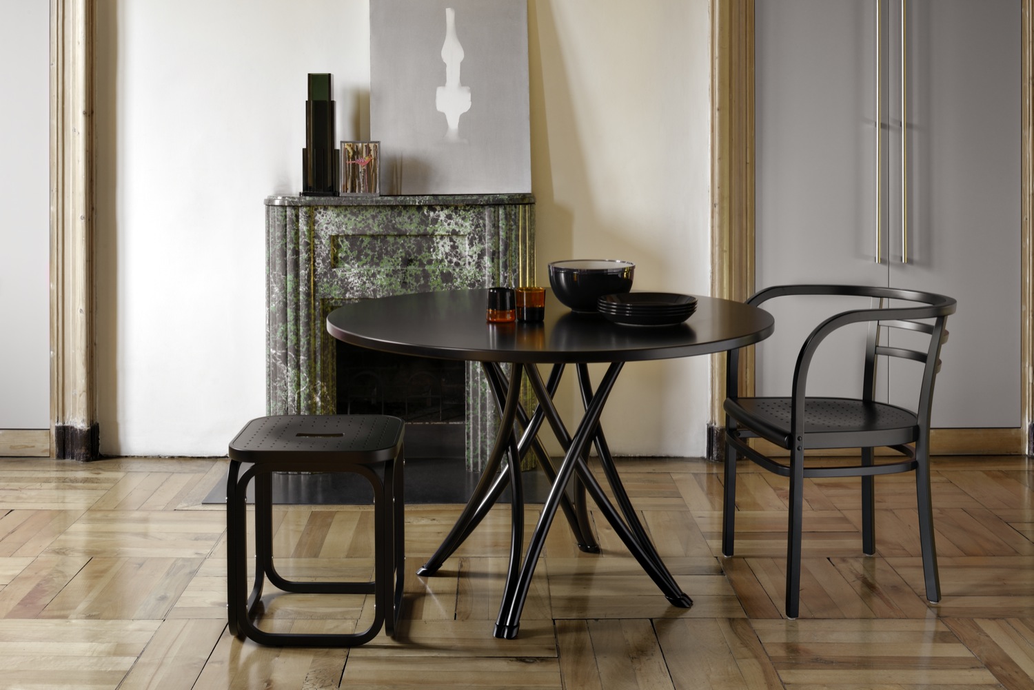POSTSPARKASSE Beech stool By Wiener GTV Design | design Otto Wagner