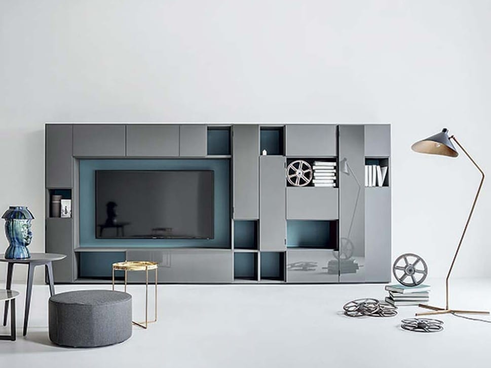 SELECTA NOCE L | Storage wall Selecta Noce L Collection By Lema
