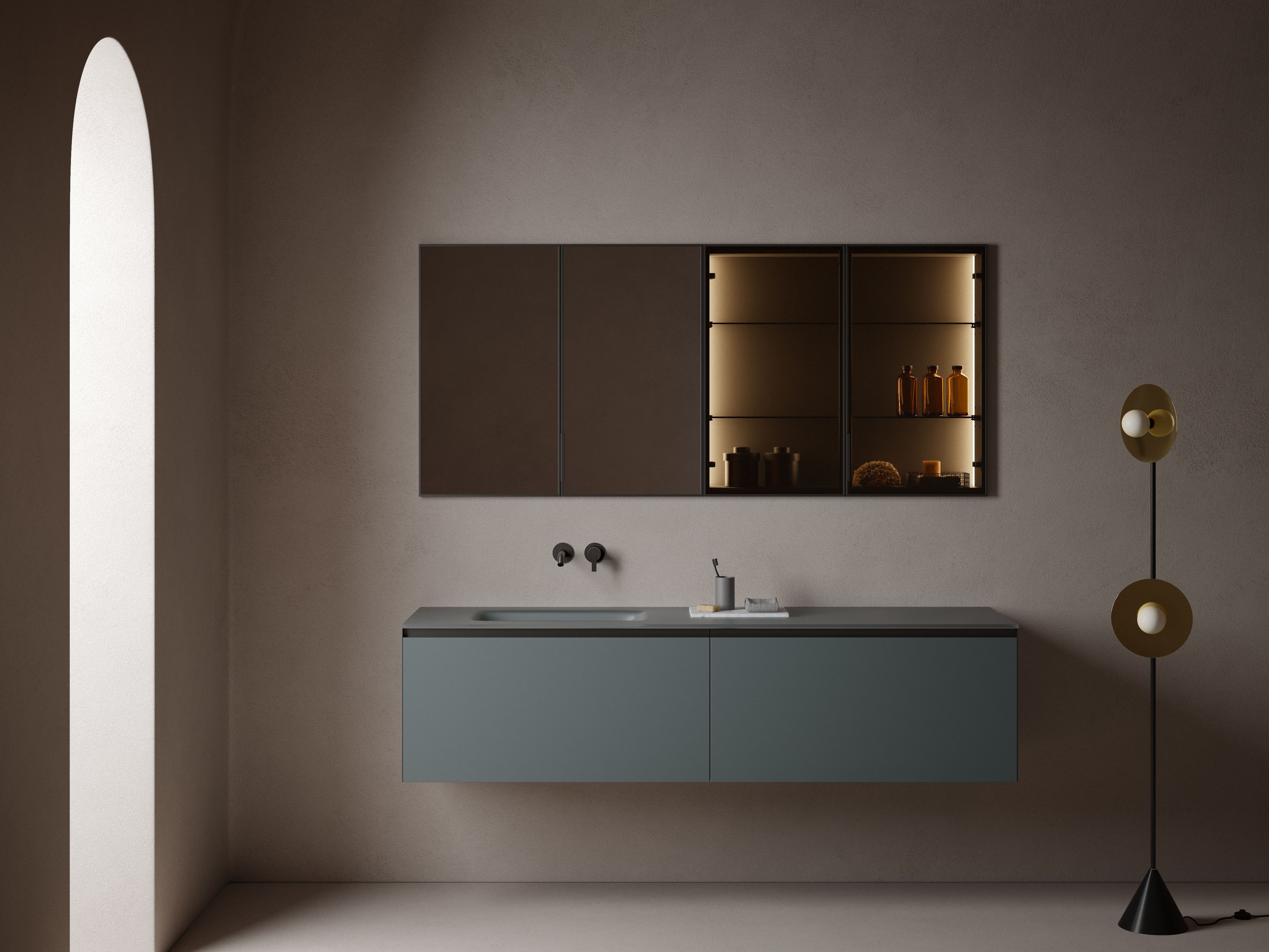 Wooden bathroom furniture set STRATO 01 B Strato Collection By INBANI