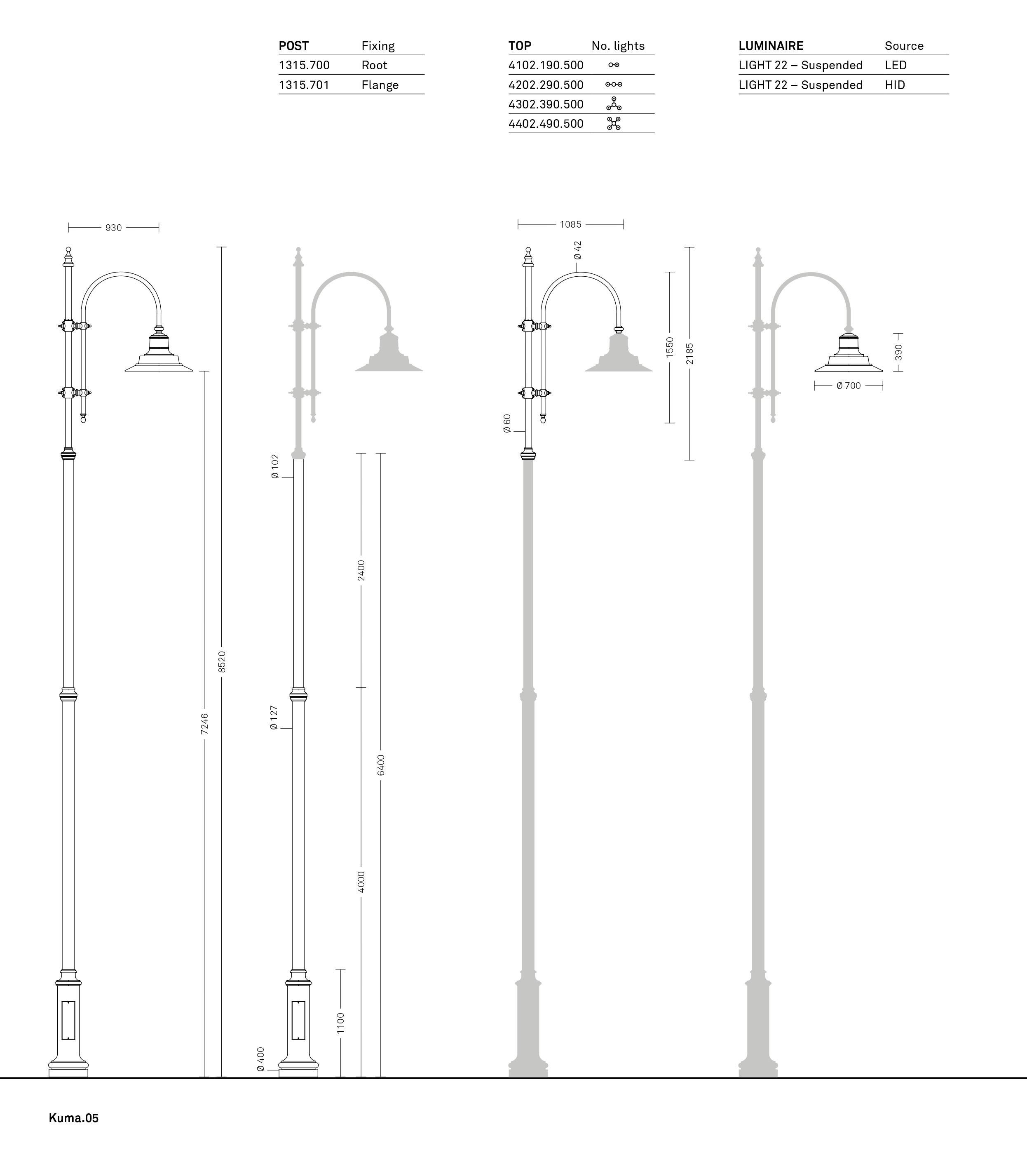 KUMA | Street lamp Kuma Collection By Neri design Domenico Neri