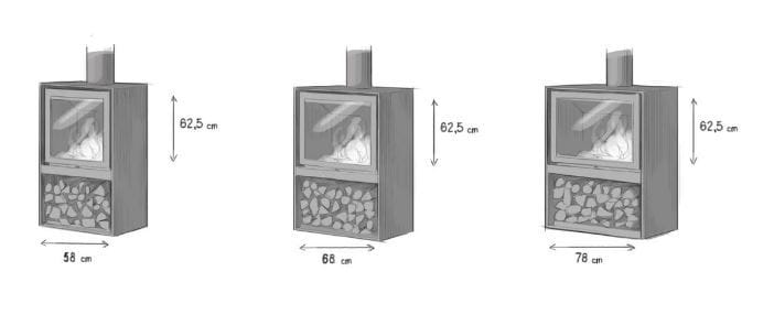 Wood-burning closed fireplace with panoramic glass STÛV 16-H Stûv 16 ...