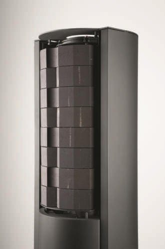 Wood-burning swivel stainless steel stove with Thermal Accumulation ...