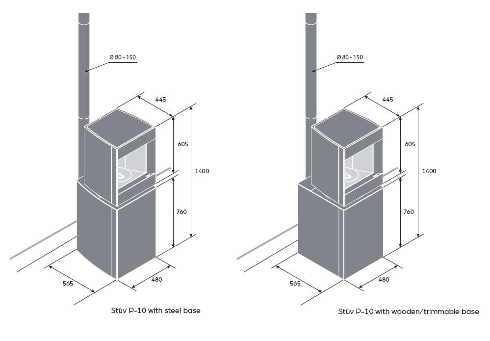 STÛV P-10 | Poêle en acier et bois By Stûv