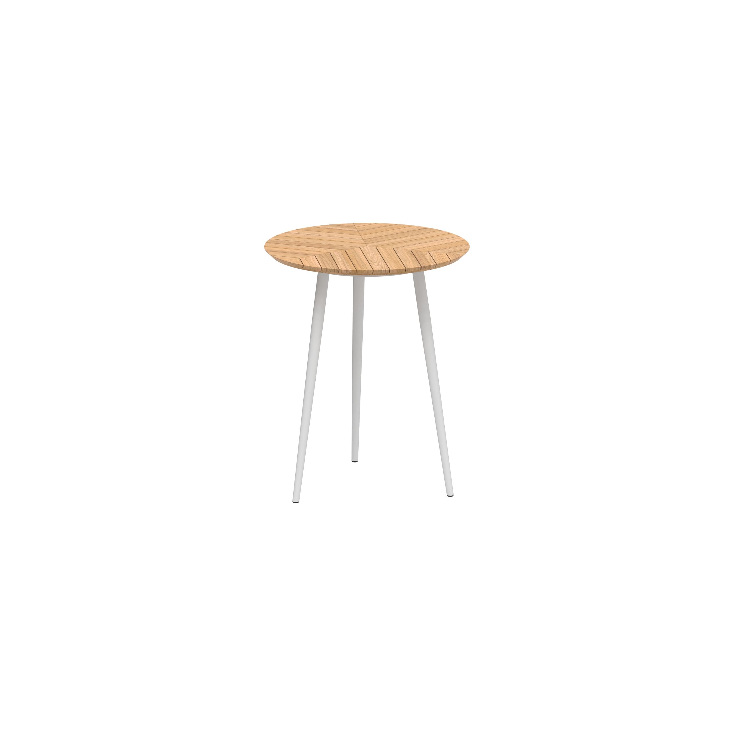STYLETTO Round teak high table By Royal Botania