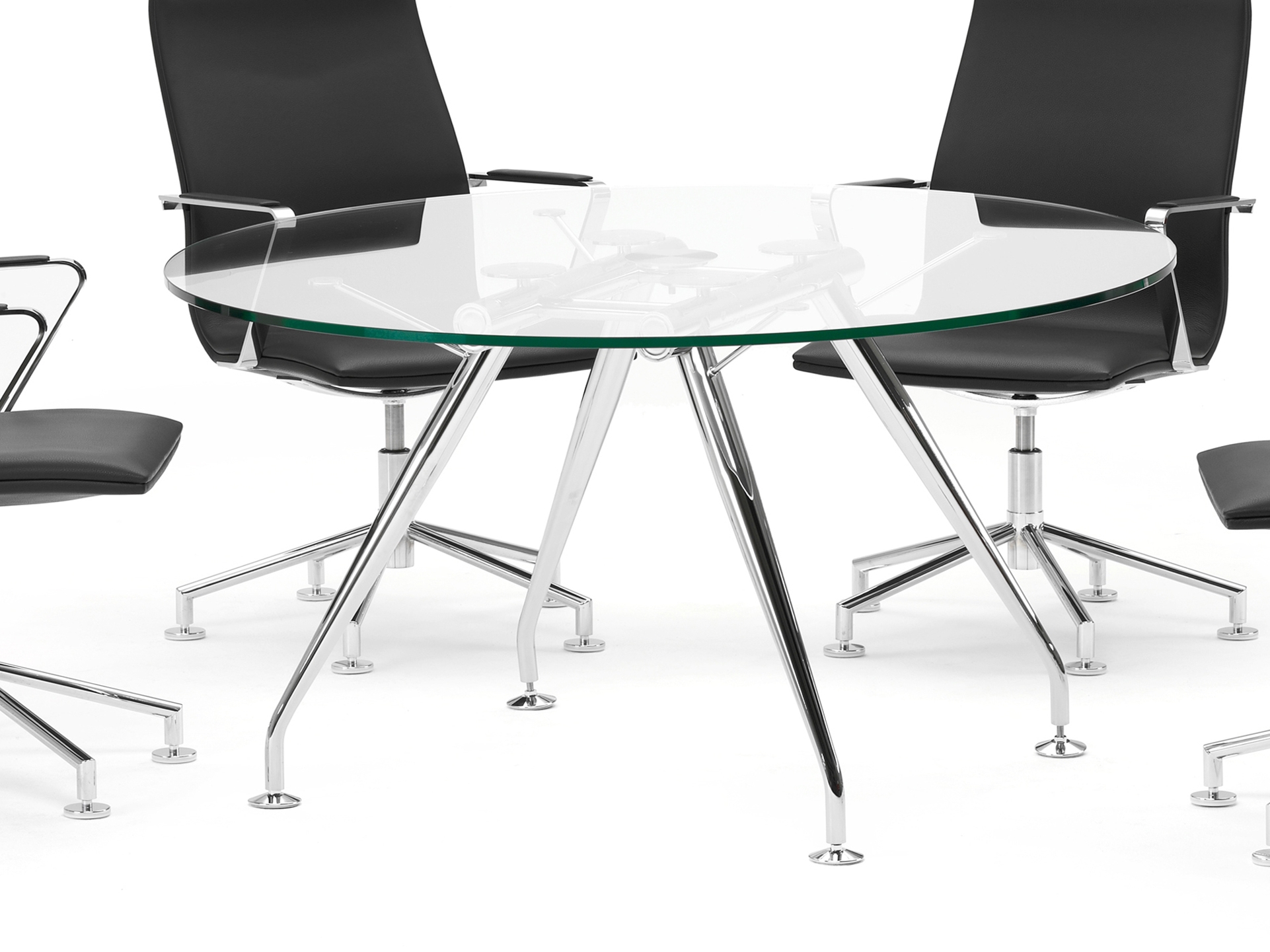 .SUN Round glass meeting table By Spiegels