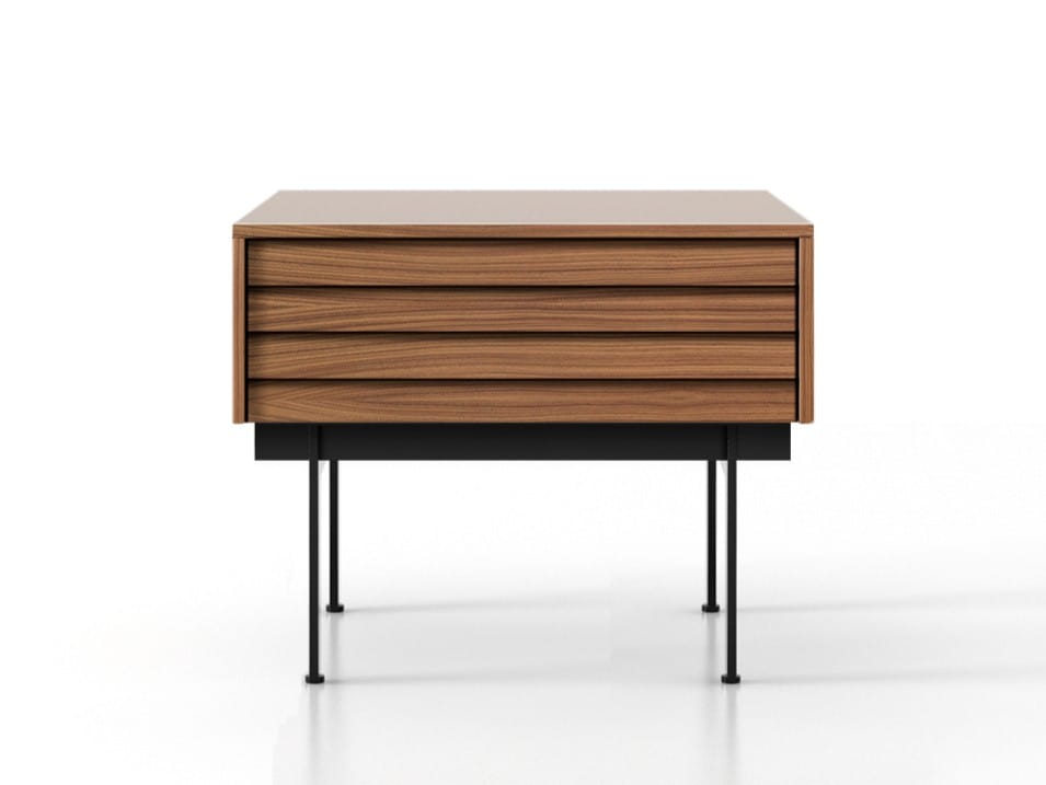 SUSSEX Rectangular wooden bedside table with drawers By Punt | design ...