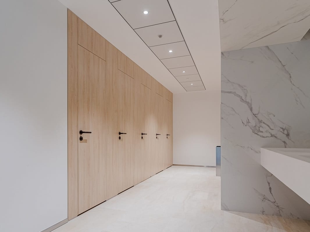 SVF30-S ALTUS Chipboard toilet partition By Schäfer Trennwandsysteme