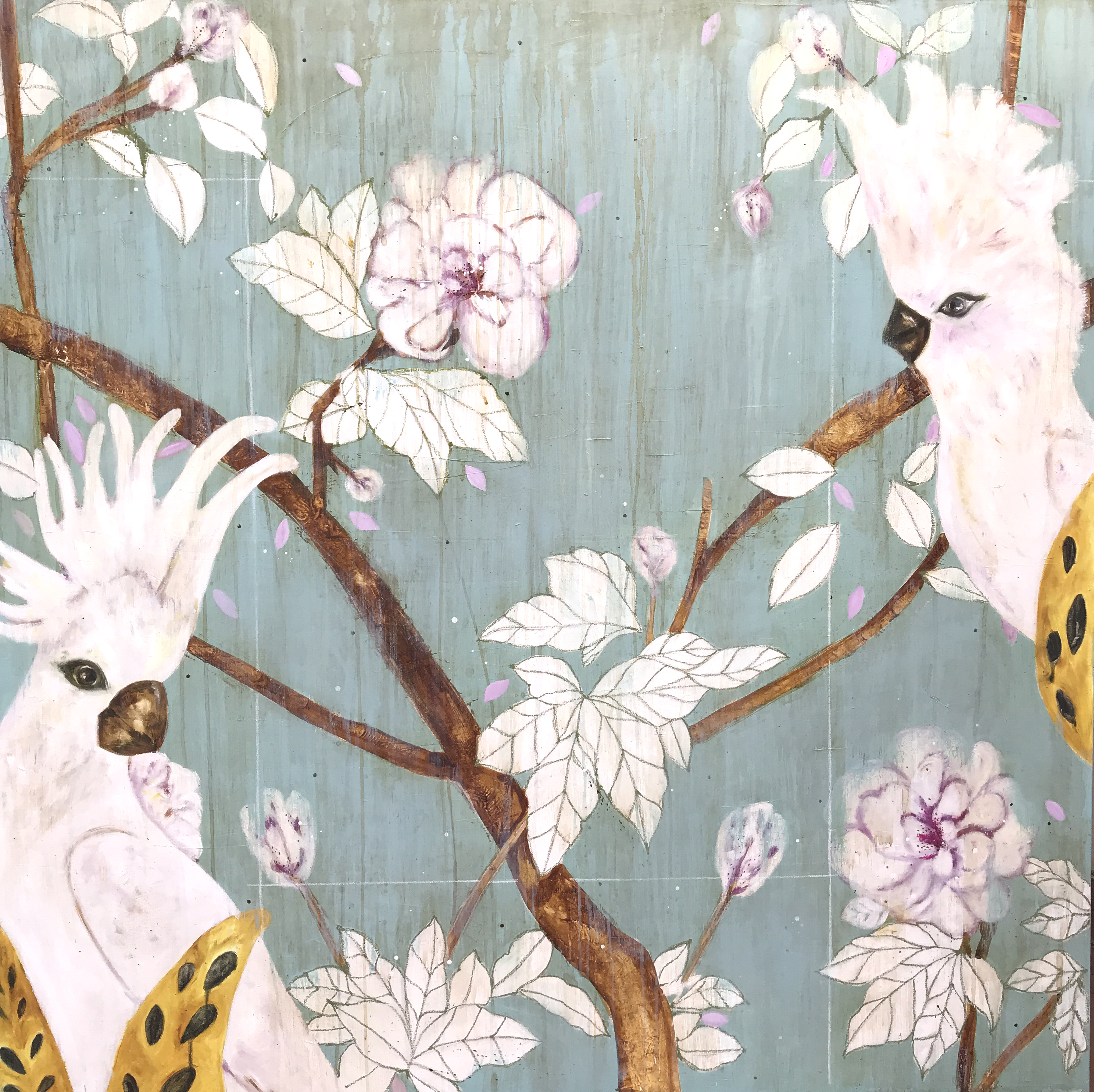 Oil and mixed technique on canvas SWEET TROPICAL By ICI ET LÀ