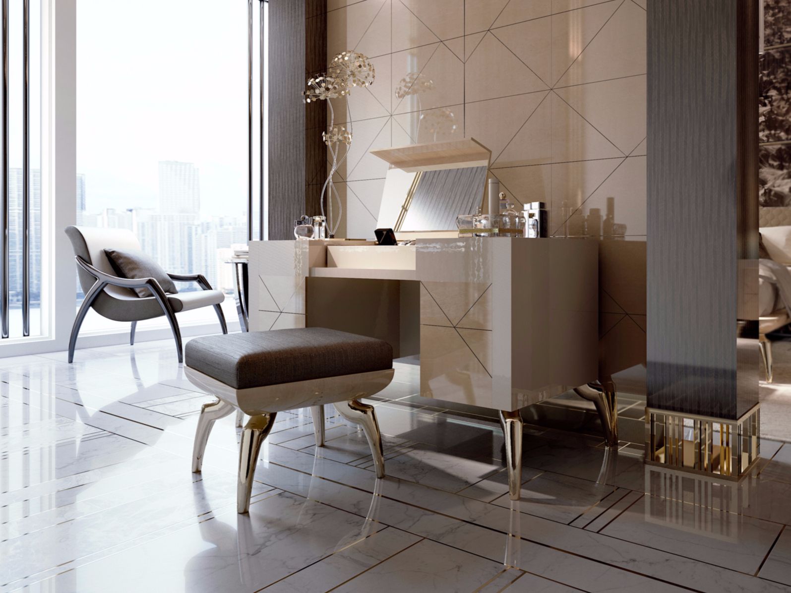 SYMPHONY | Dressing table Symphony - Infinity Collection By Bizzotto