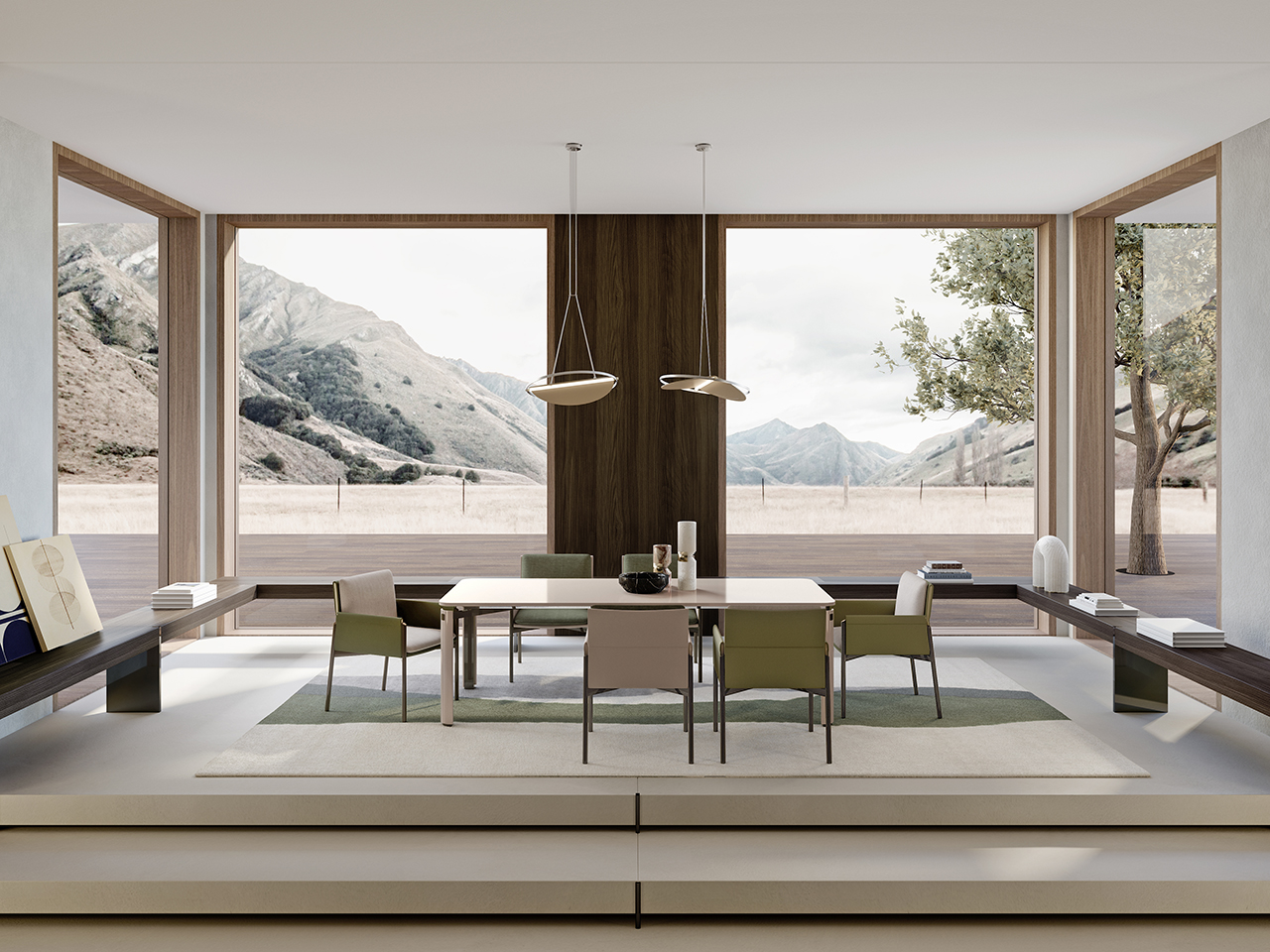 ZENIT Lacquered rectangular metal table and wood top By Turri | design ...