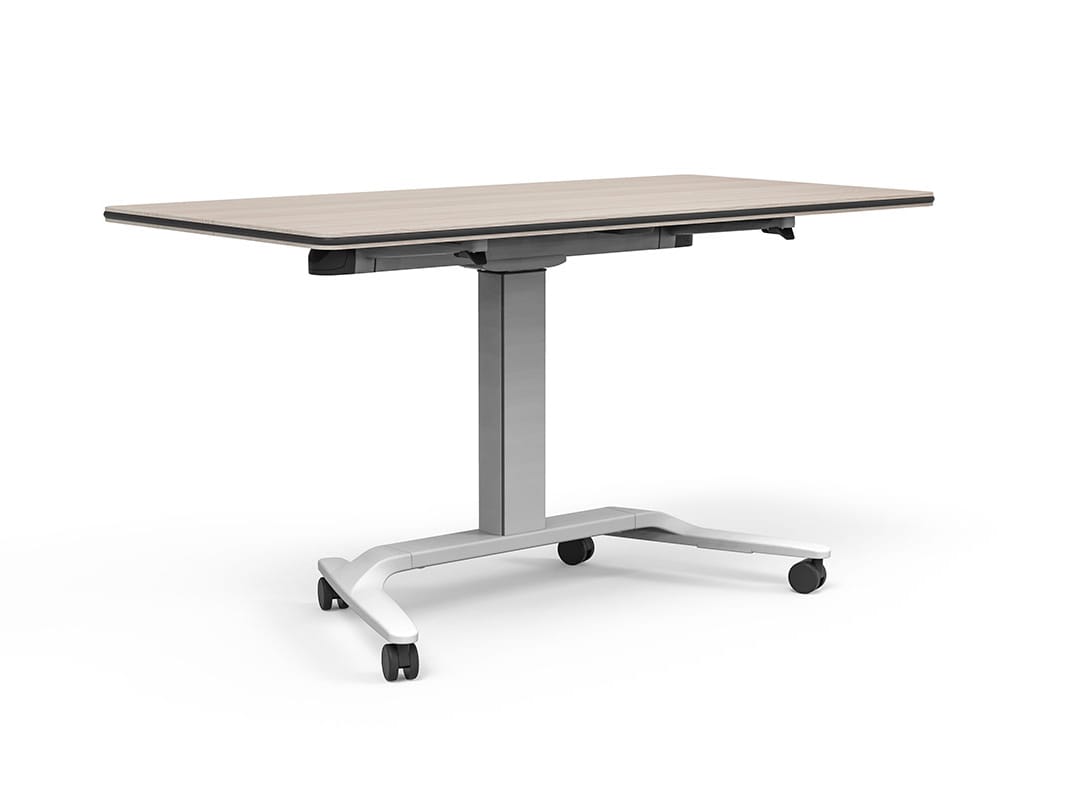 TALENT Height-adjustable rectangular office desk with casters By ACTIU ...