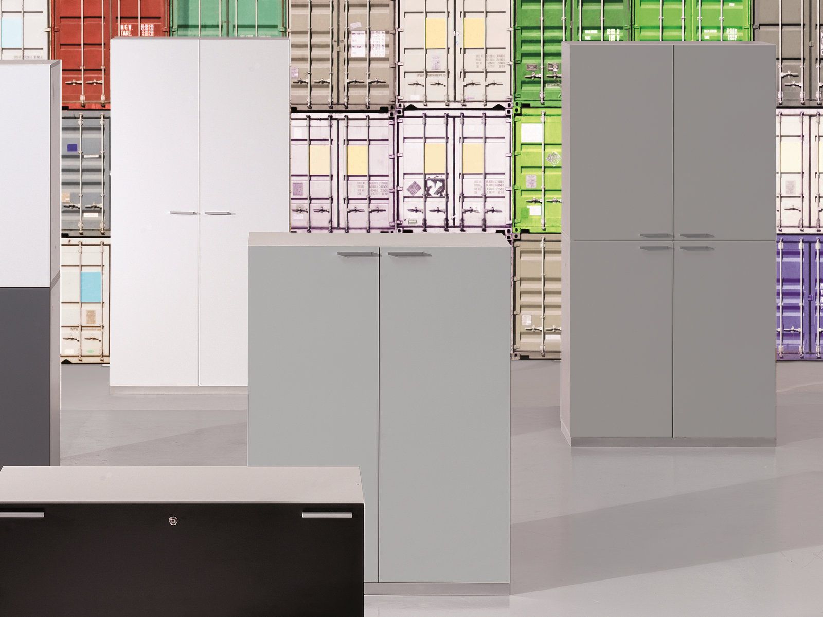 Tall office storage unit with hinged doors BOXES | Tall office storage ...