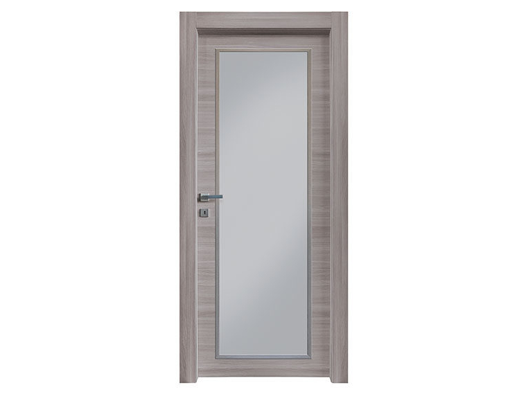 TEXTURE Porta a battente in legno e vetro By NUSCO