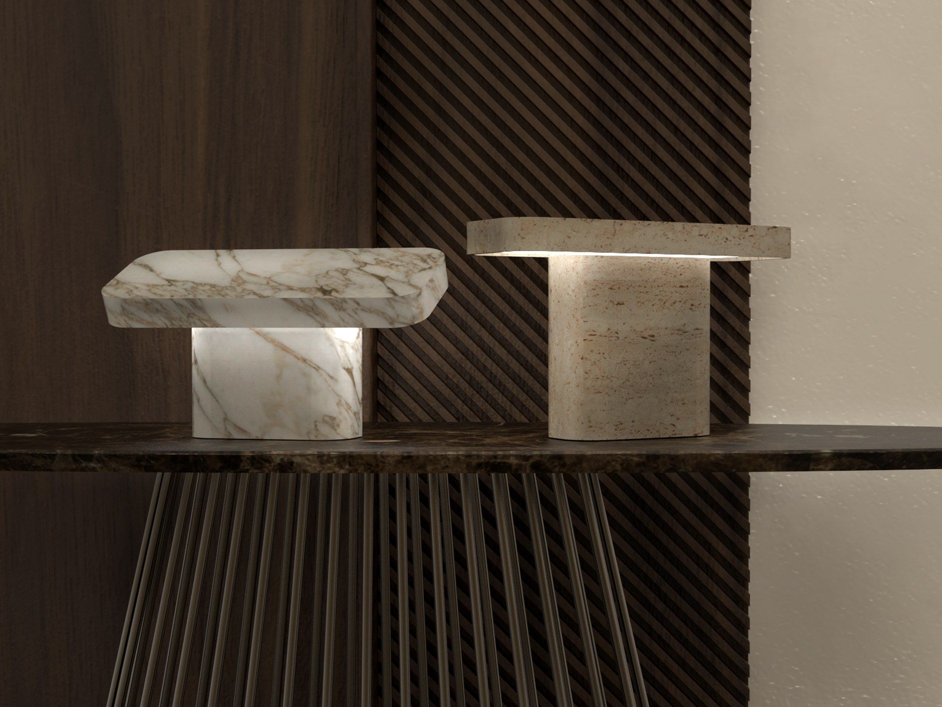 TOR Adjustable travertine table lamp By Monitillo1980 | design Magnus Long