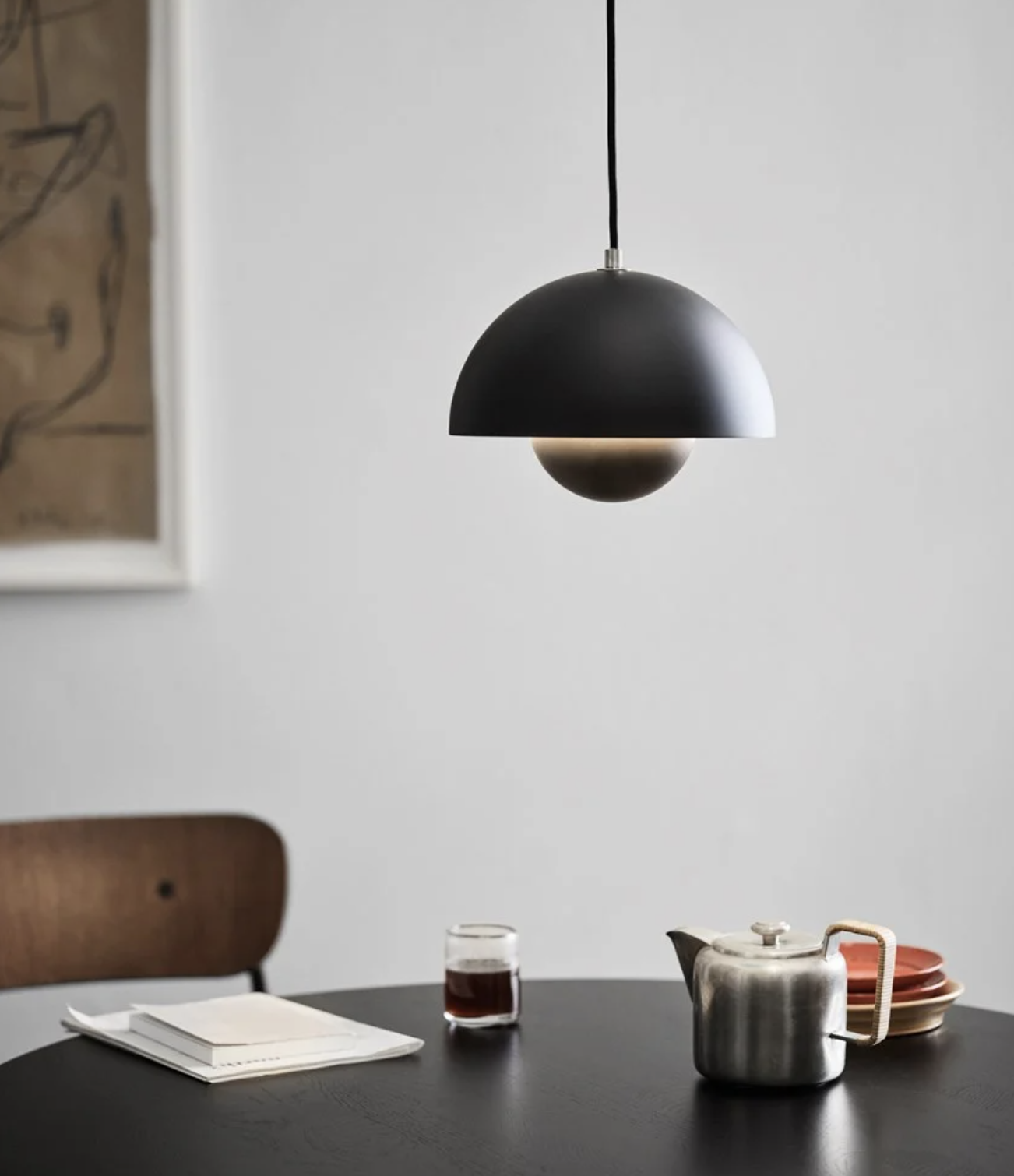 Metal pendant lamp &TRADITION - FLOWERPOT VP1 MATT BLACK By In Stock ...