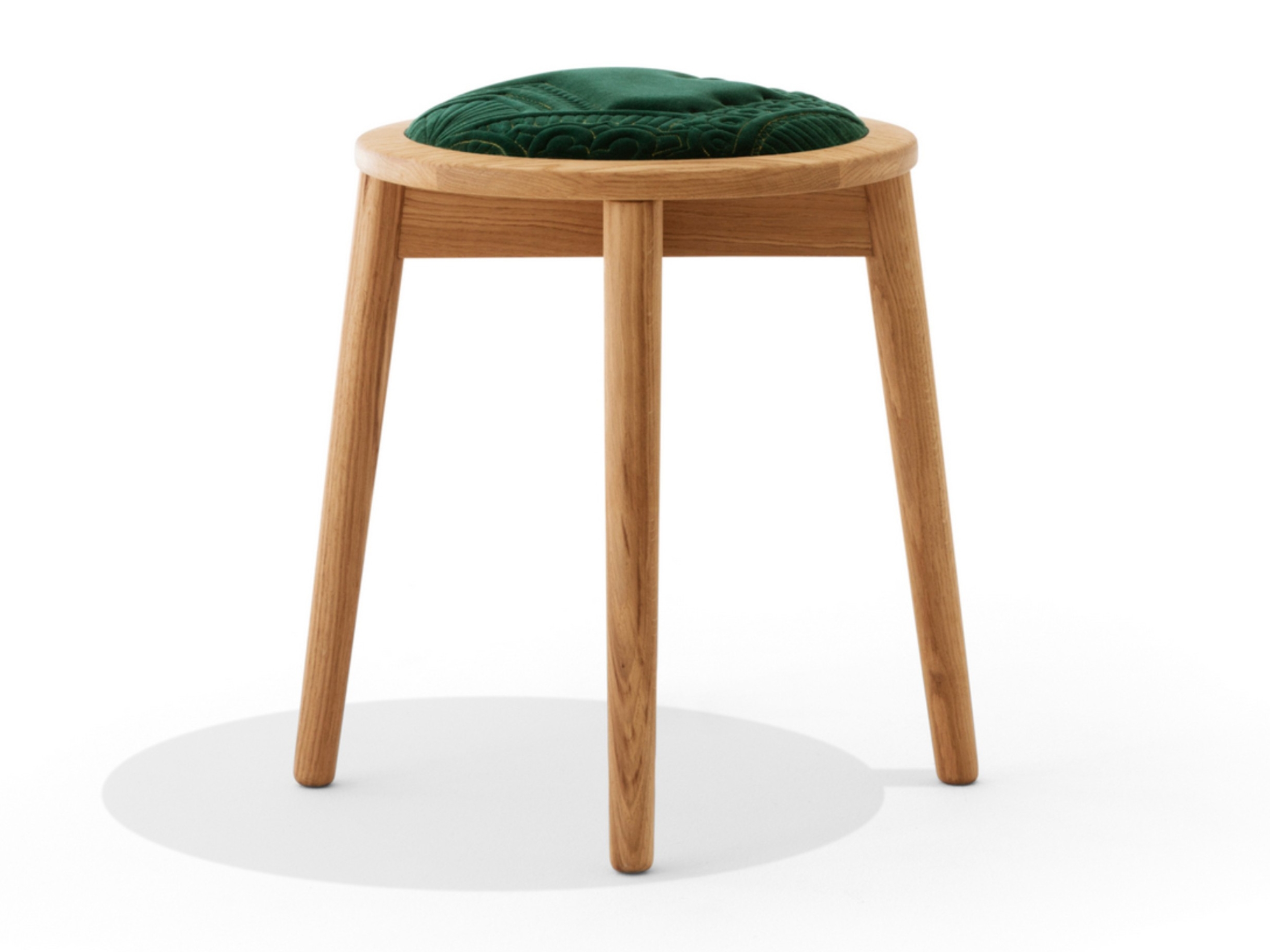 TRANQUEBAR Low upholstered Harald cotton and oak stool By Calyah ...