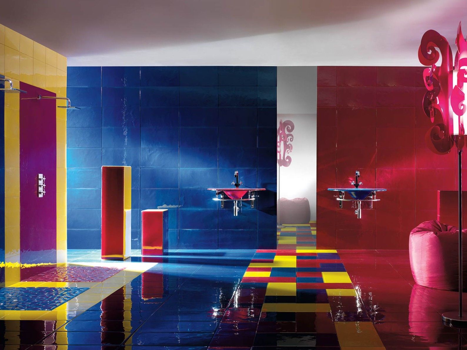 TRASPARENZE Indoor glass wall/floor tiles By Vetrocolor