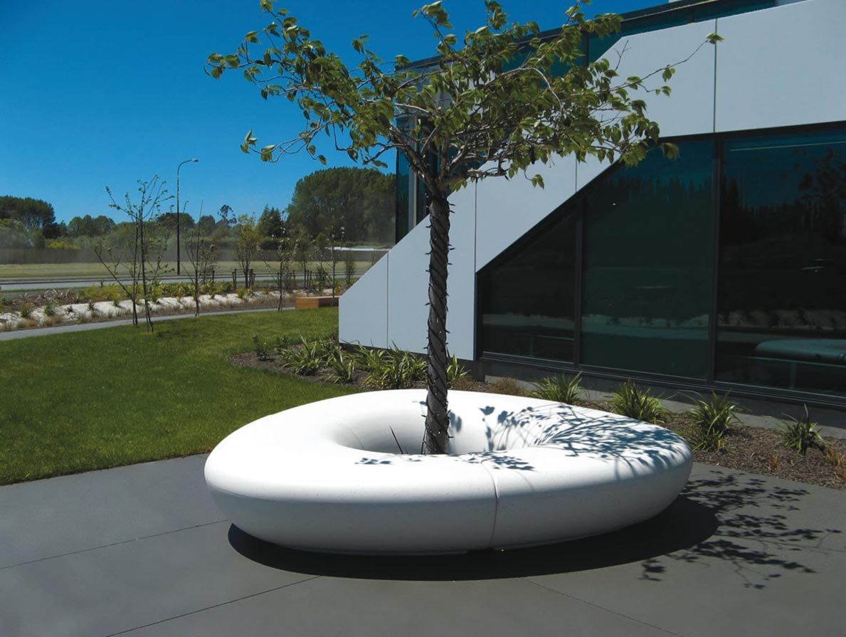 TREE LINE | Curved bench Sectional Curved reconstructed stone bench By ...