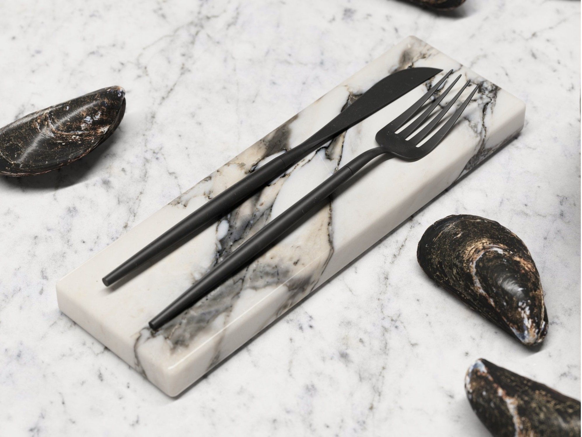 TRESOR | Arabescato marble knife rest Arabescato marble knife rest By LUSSO