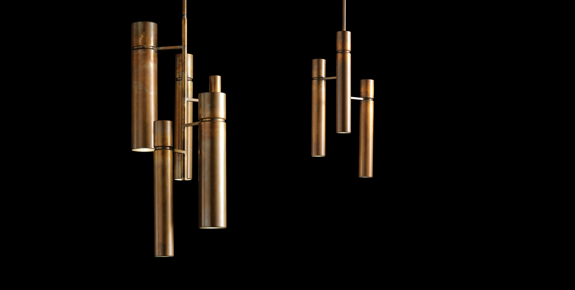 TUBULAR LED brass pendant lamp By Henge | design Massimo Castagna